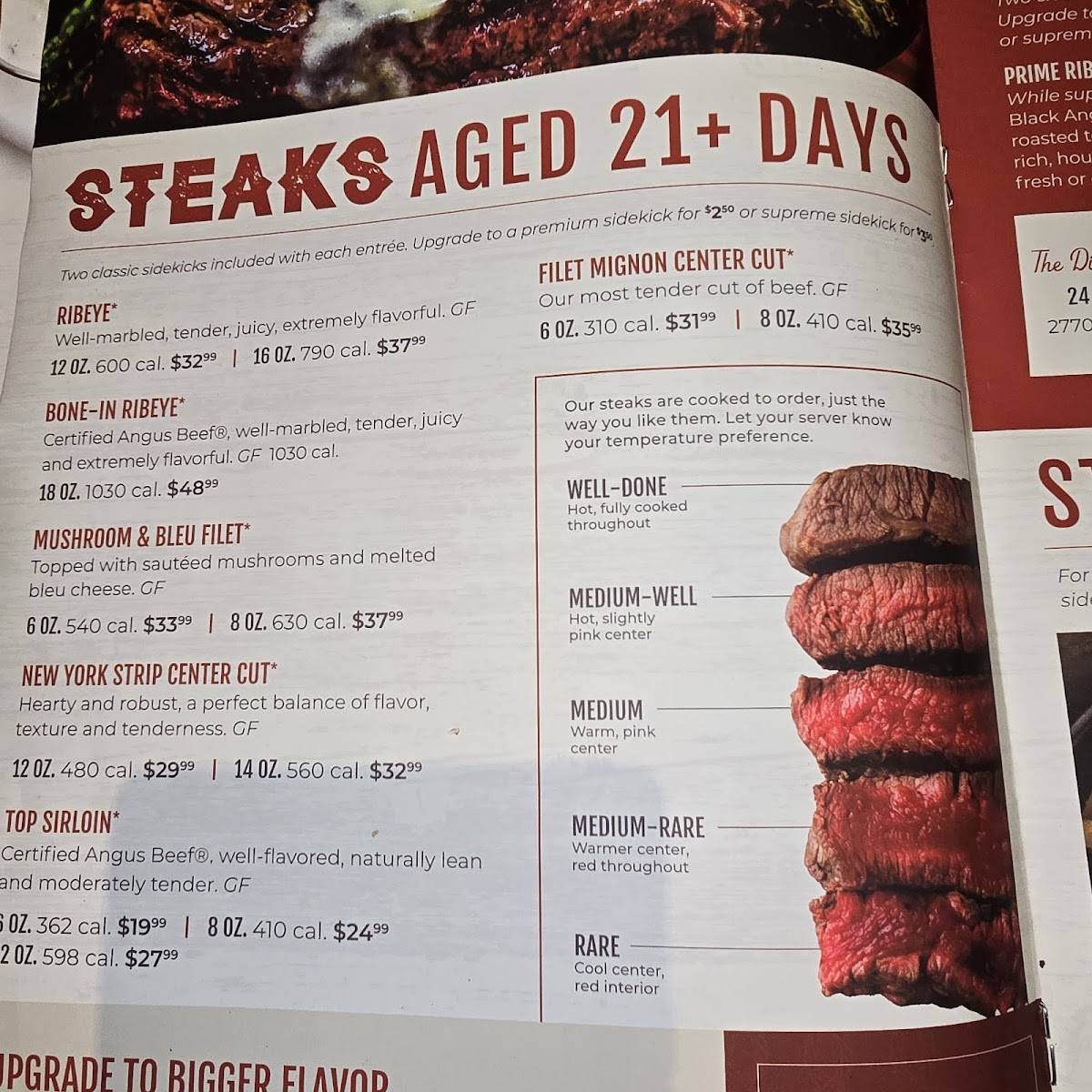 Menu at Black Angus Steakhouse, Federal Way