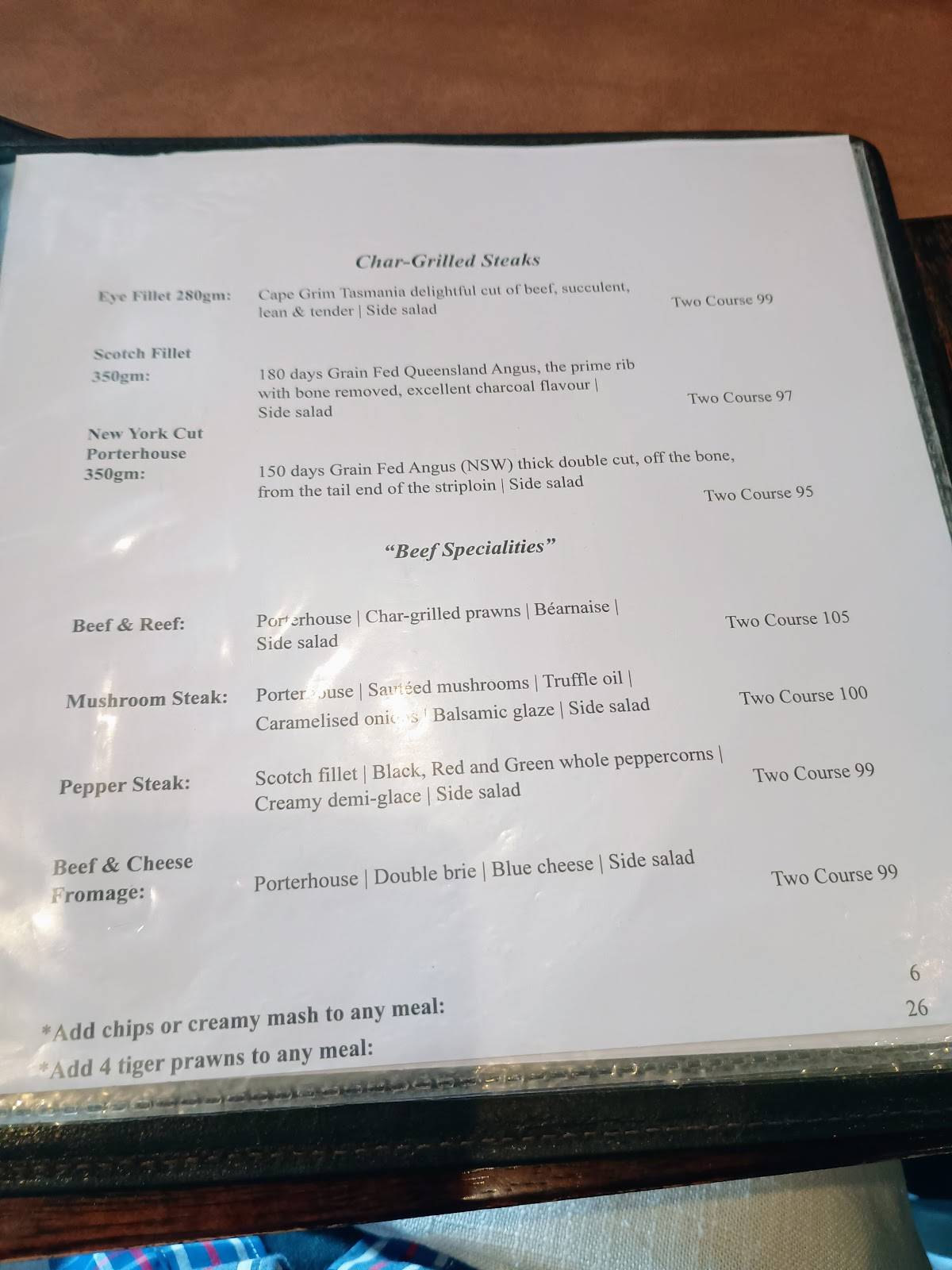 Menu at Ivanhoe Tavern Charcoal Grill Steakhouse, Ivanhoe, 250 ...