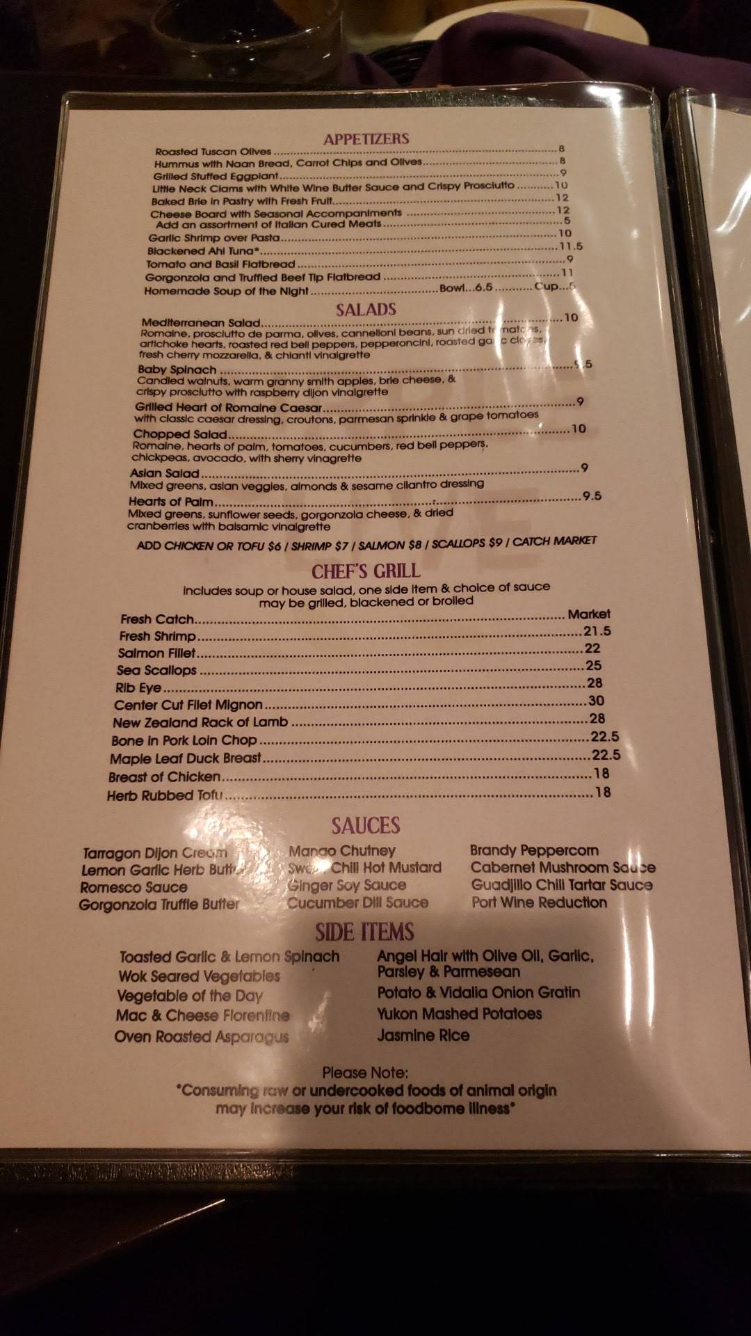 Menu at Purple Olive Restaurant & Catering, Saint Augustine Beach, A1A S