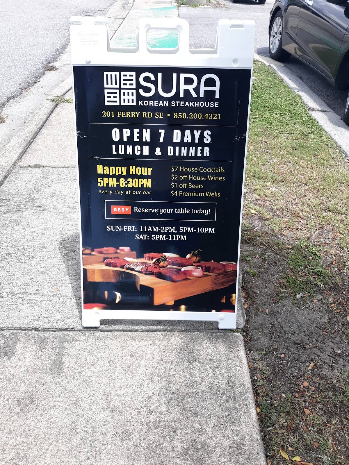 Menu at Sura Korean Steakhouse, Fort Walton Beach