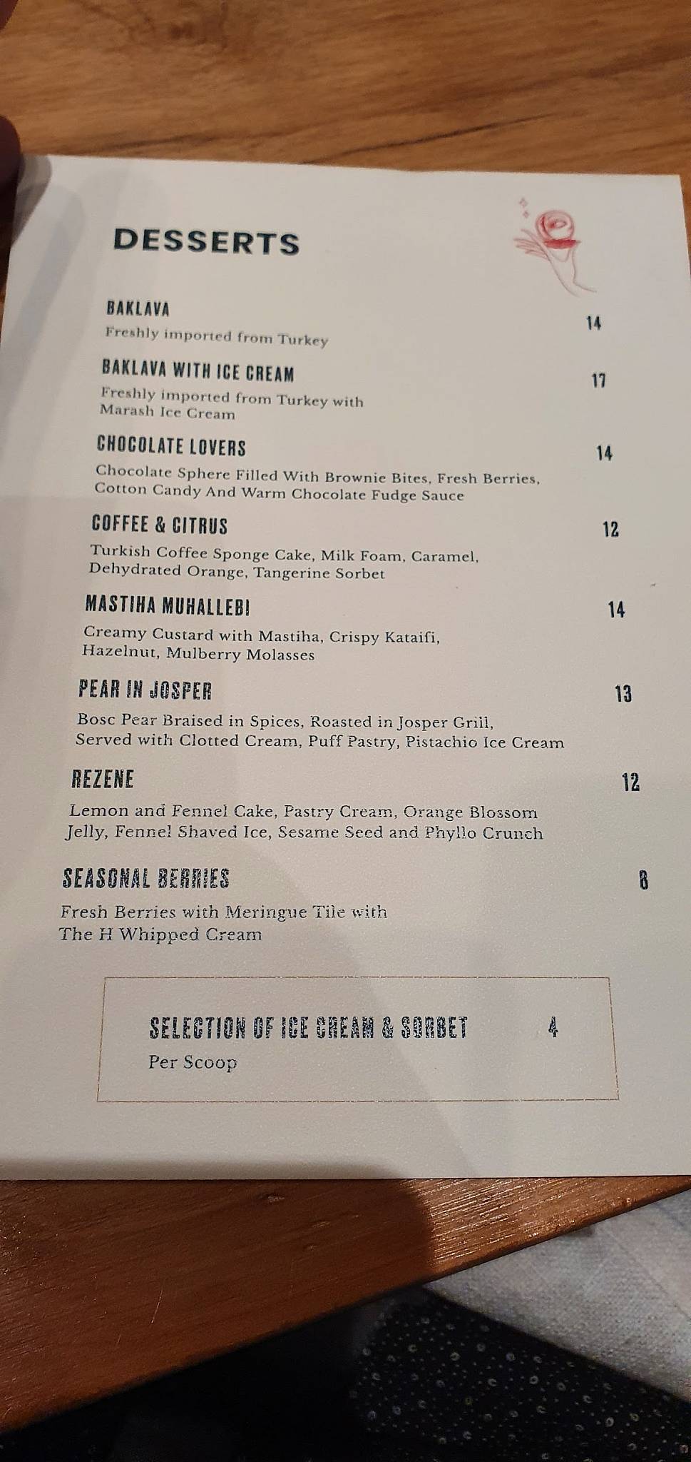 Menu at The H Orlando steakhouse, Orlando, Dr Phillips Blvd Suite 80