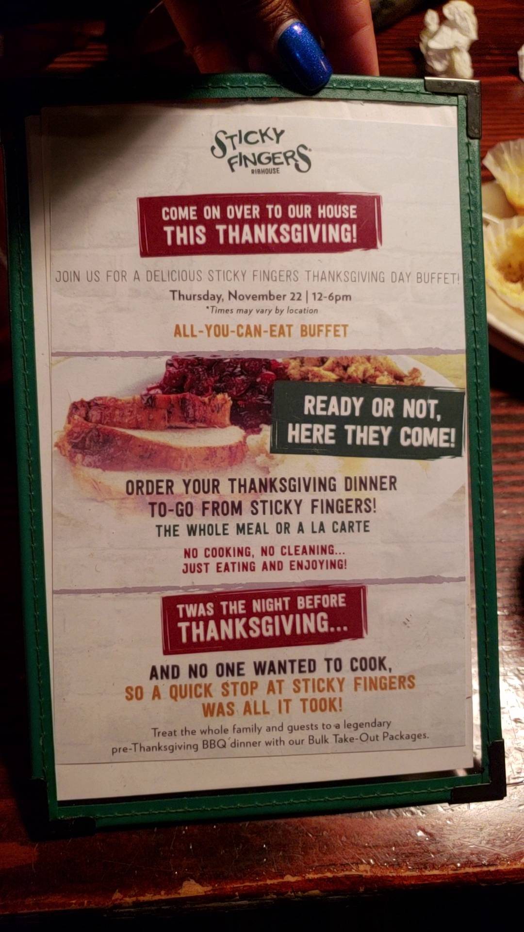 Menu at Sticky Fingers Ribhouse- BBQ Myrtle Beach, Myrtle Beach ...