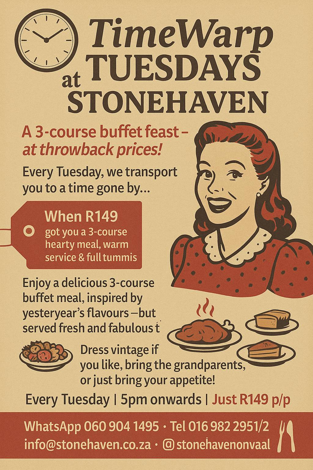 Menu at Stonehaven on Vaal restaurant, Vanderbijlpark