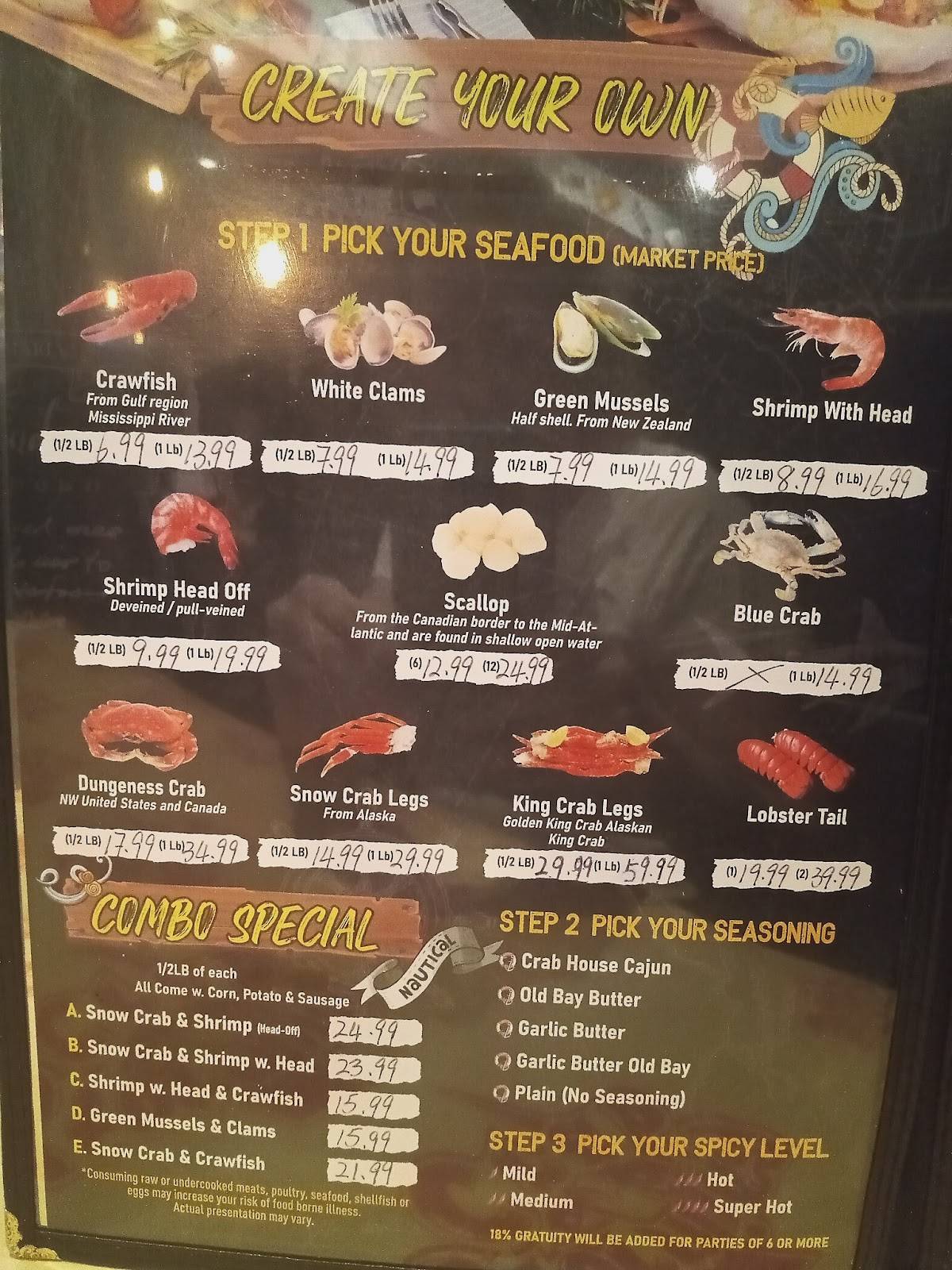 Menu at Storming Crab restaurant, Ocala