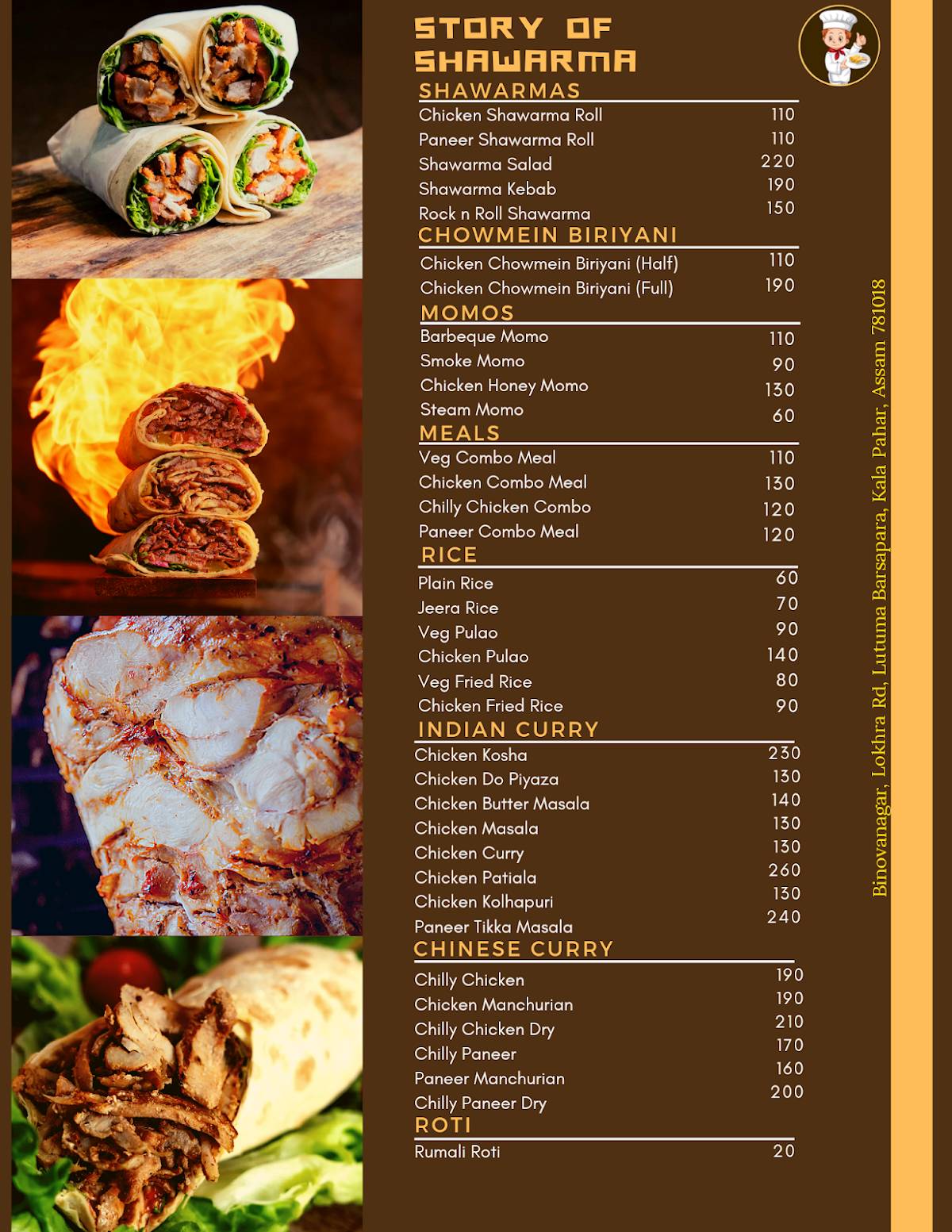 Menu at Story of Shawarma, Guwahati