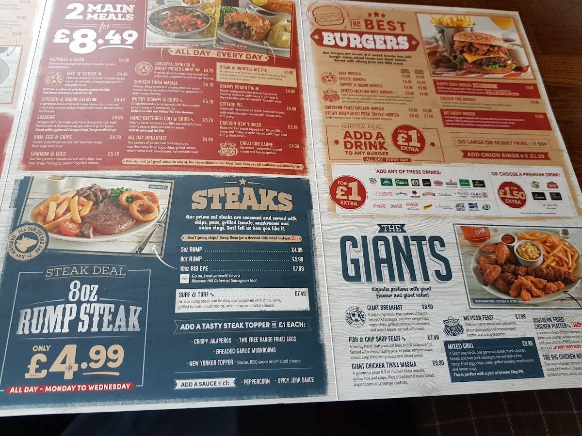 Menu at Strawberry pub & bar, Barrow-in-Furness