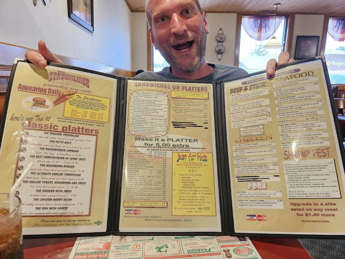 Menu at Streamliner Family Restaurant, Rochester