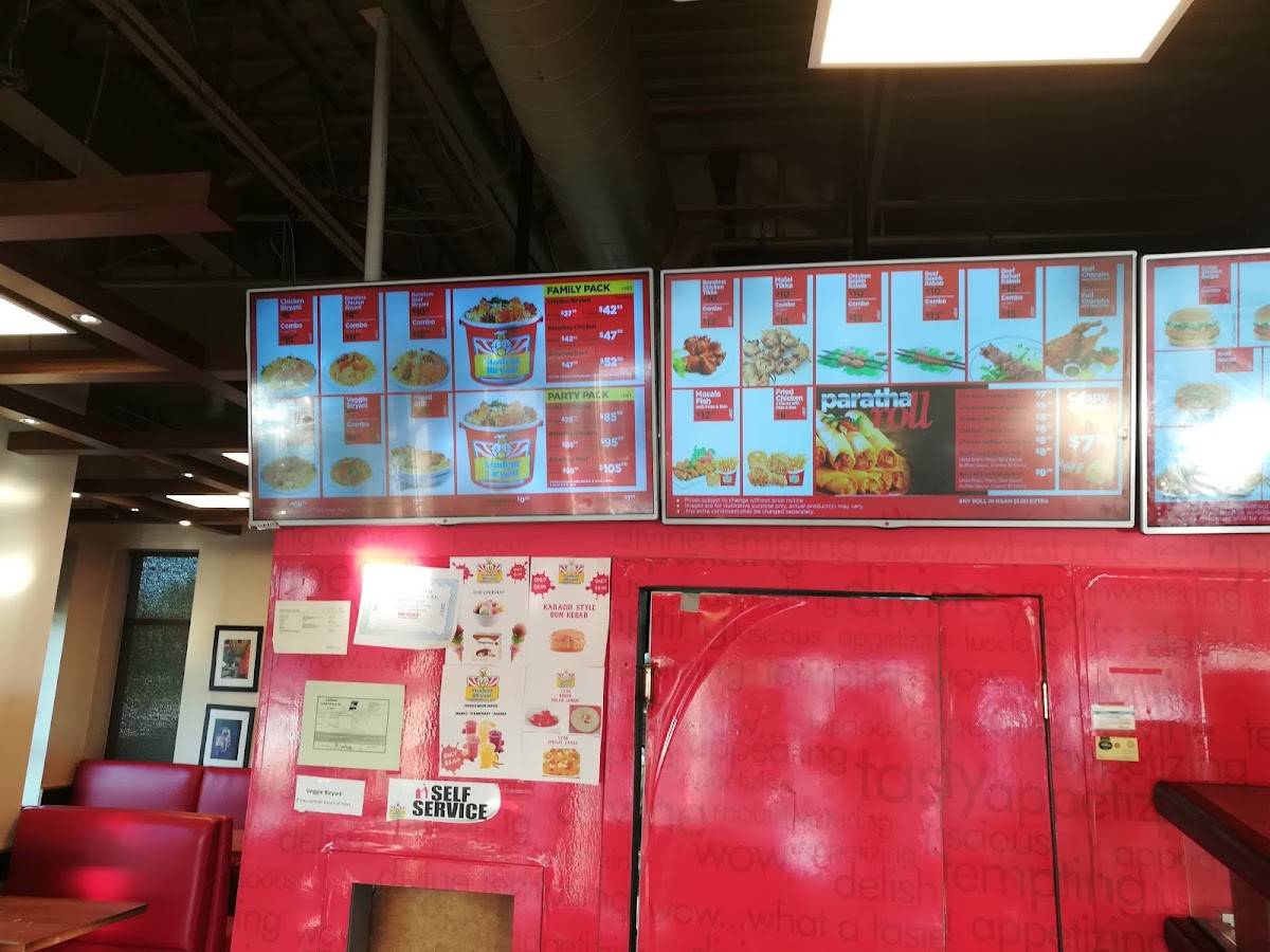 Menu at Student Biryani restaurant, Mississauga, Dream Crest Rd