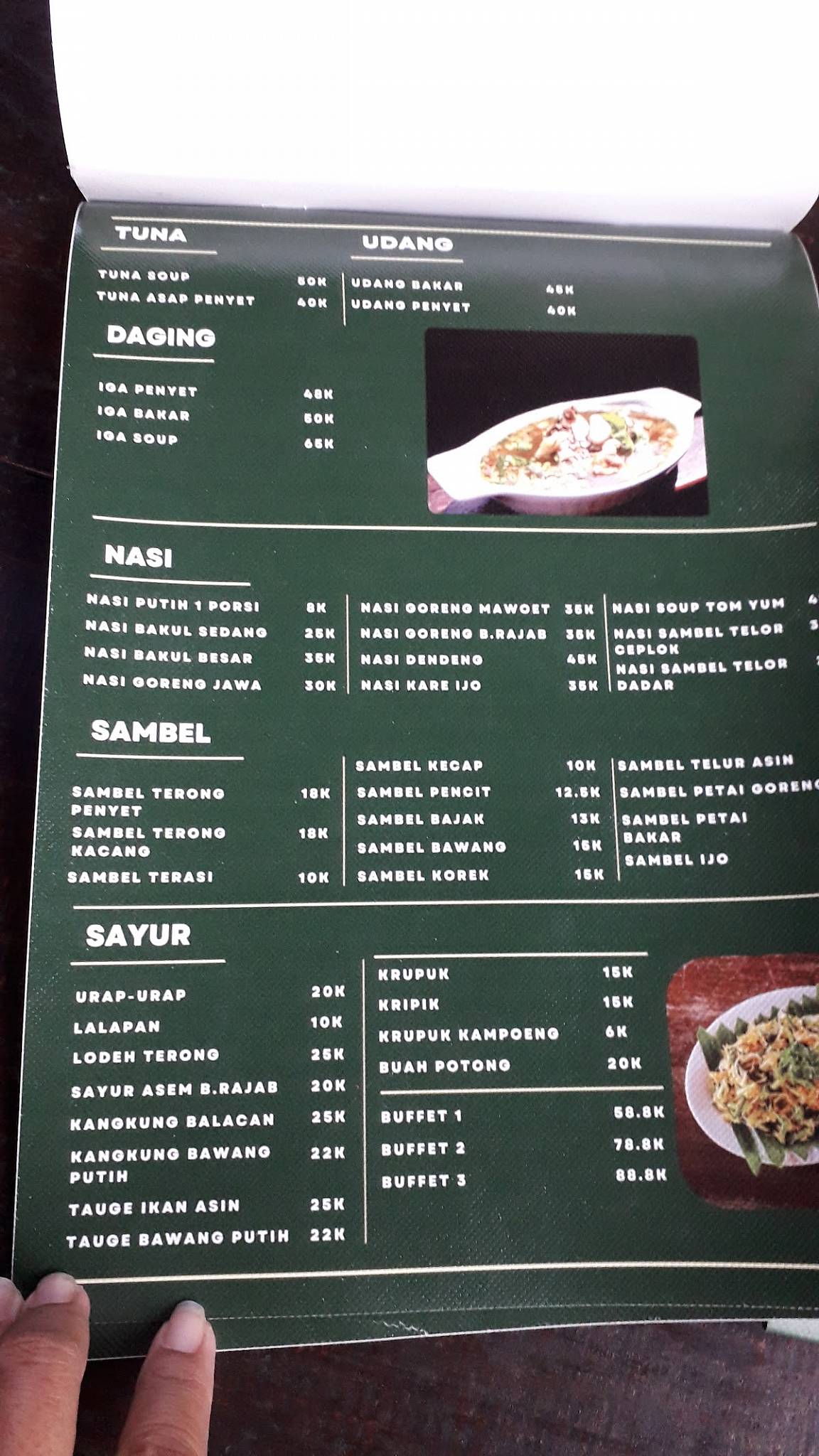 Menu at Bu Rajab Cottage Dan Kolam Pancing restaurant, Sukosari