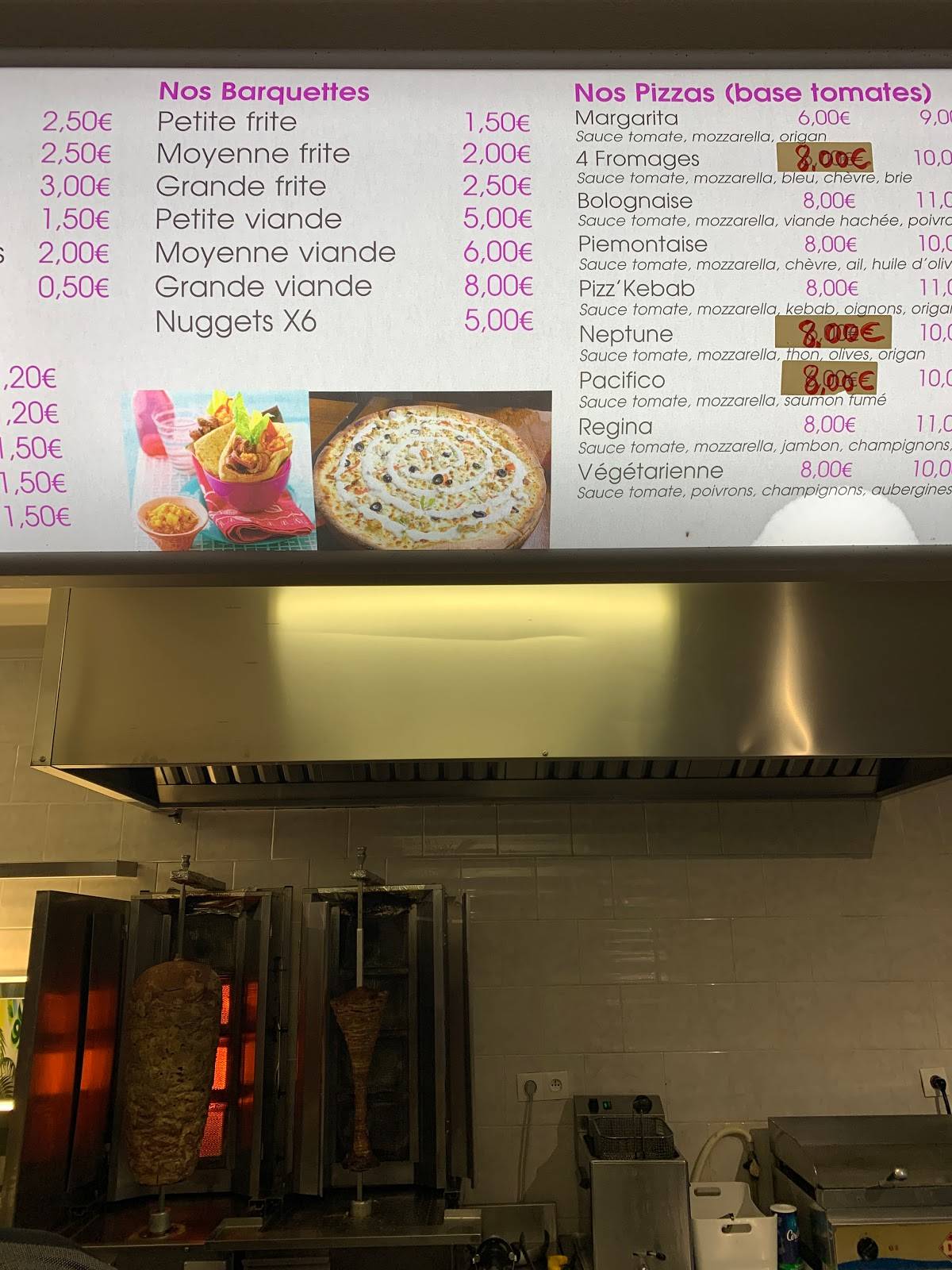 Menu au Sultan Kebab pizzeria, Thizy-les-Bourgs