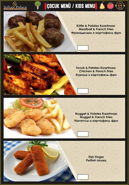 Menu at Sultan Palace Cafe Restaurant, Istanbul, Biçki Yurdu Sk. No:1