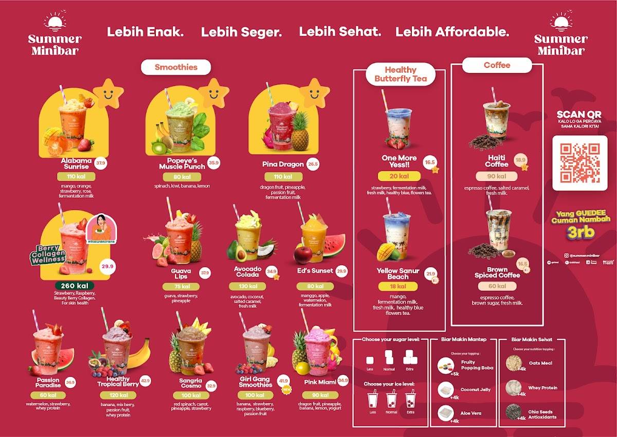 Menu at Summer Minibar - Kelapa Gading Barat, North Jakarta
