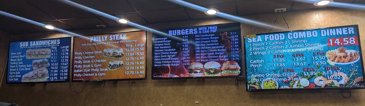 Menu at Sun Sub restaurant, Chicago, W North Ave