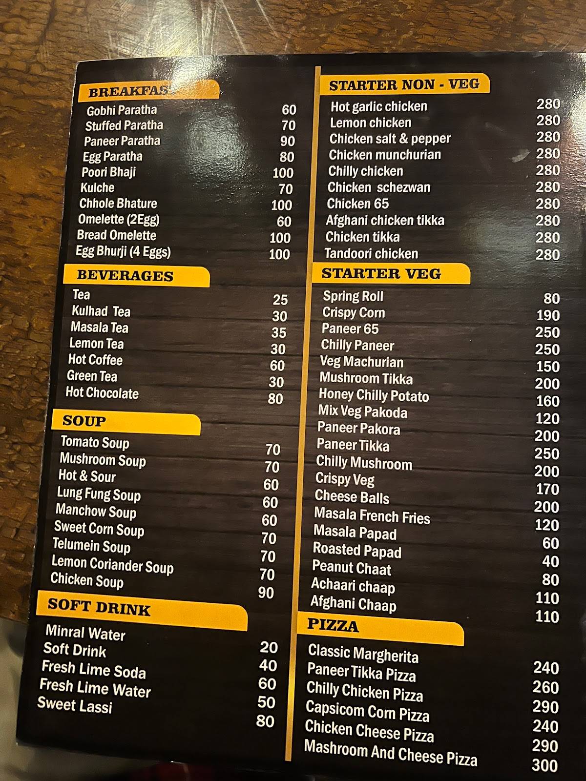 Menu at Sun Hills by Weekend Restaurant, Dehradun