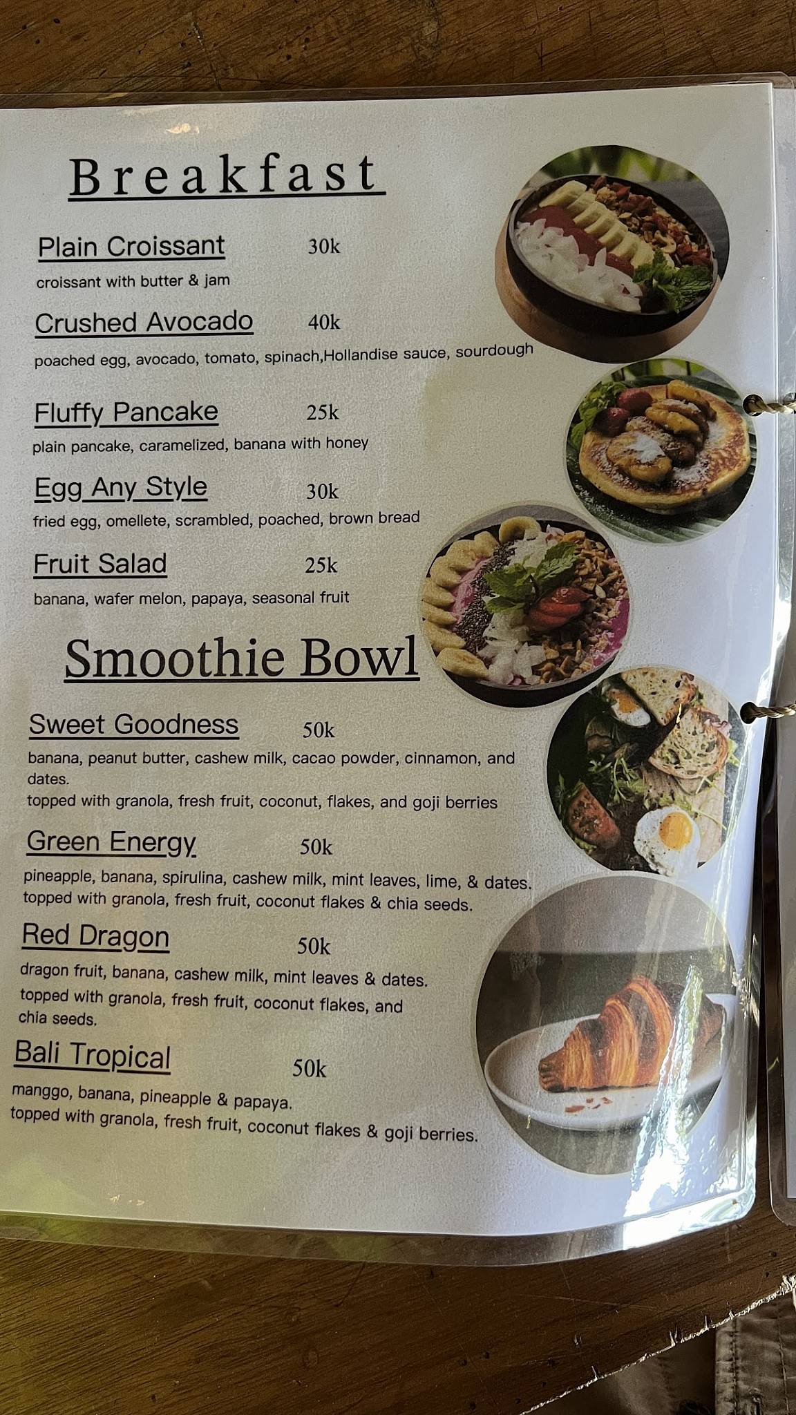 Menu at Sunflower Cafe, Kuta Selatan