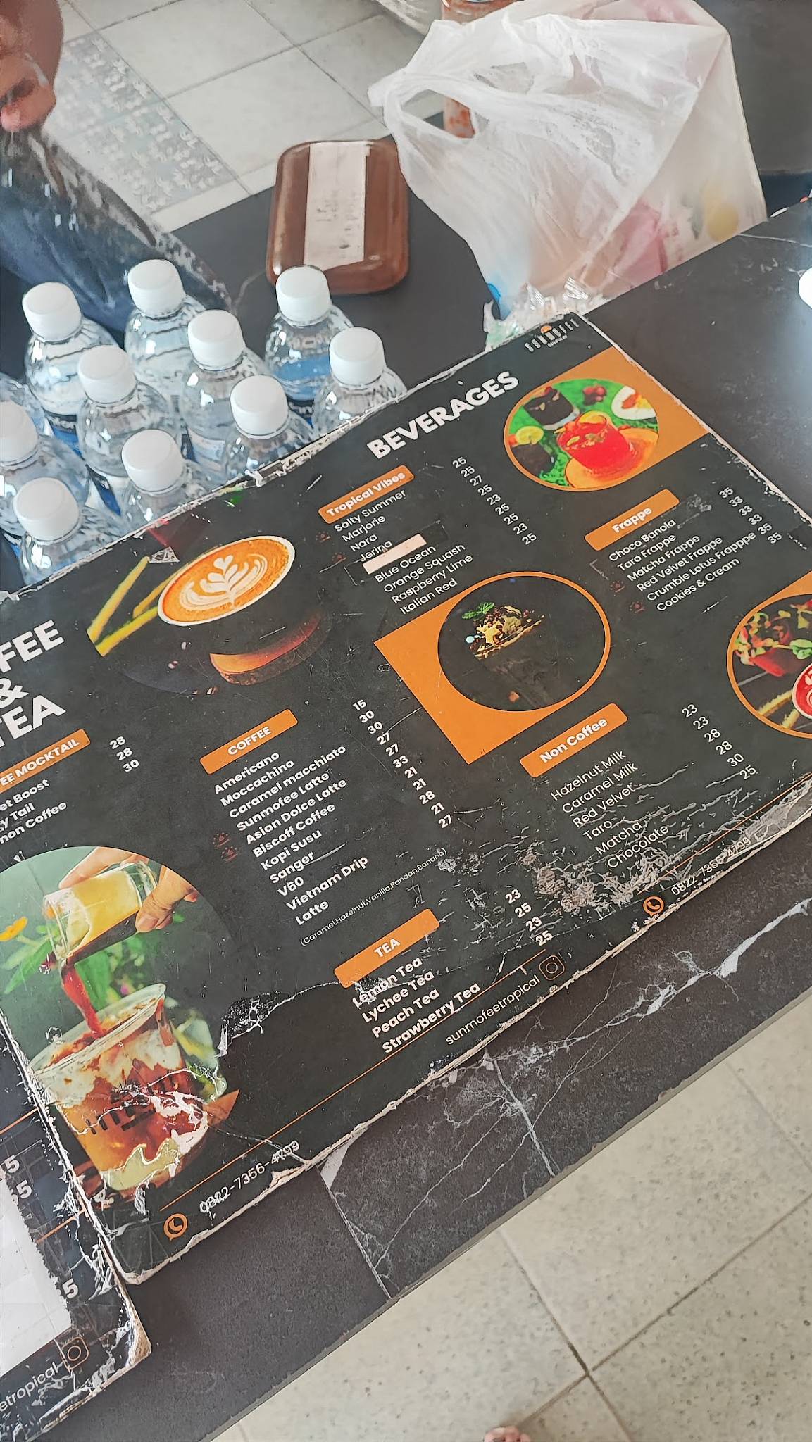 Menu at Sunmofee Tropical cafe, Batam