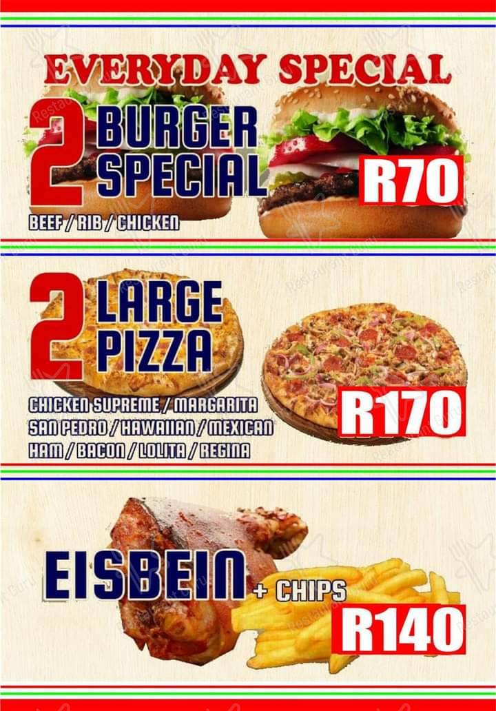 Menu at Supa Marios Pizza & Take Aways Bloemfontein pizzeria, Bloemfontein