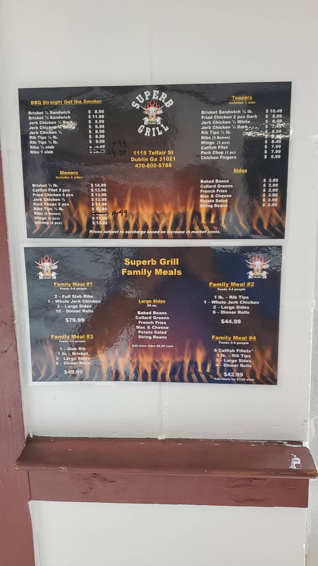 Menu at Superb Grill food truck BBQ, Dublin