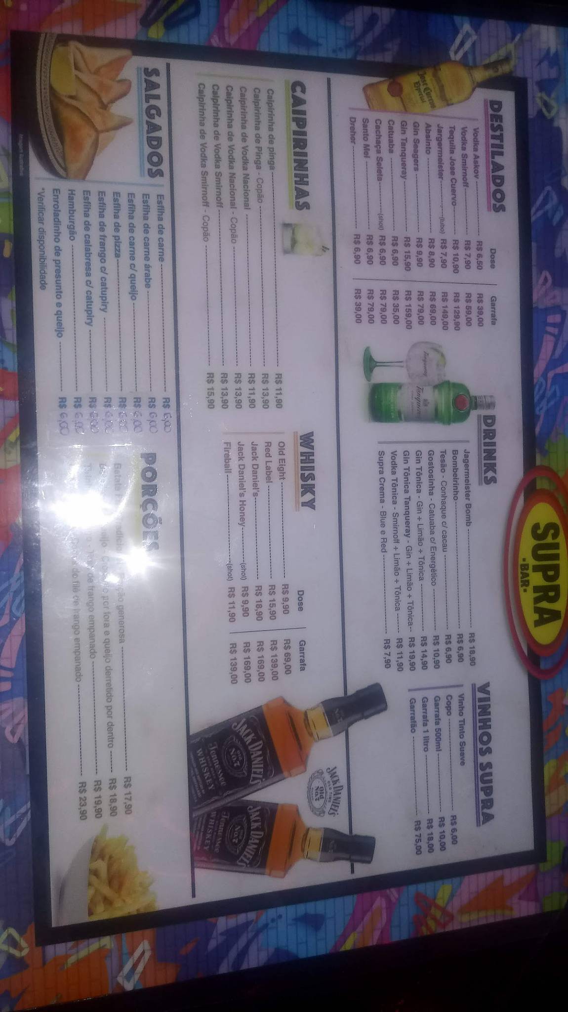 Menu em Supra Bar - Direito SBC, São Bernardo do Campo