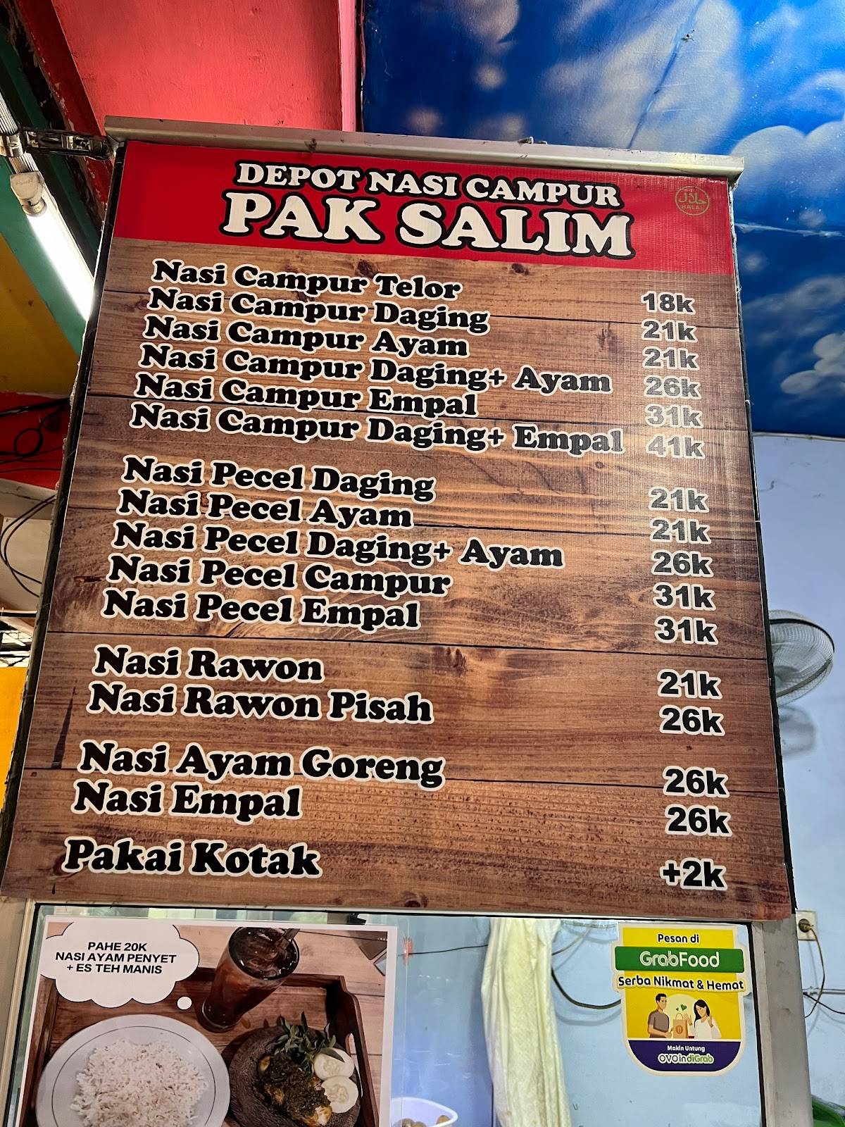 Carta del restaurante Depot Nasi Campur Pak Salim, Surabaya