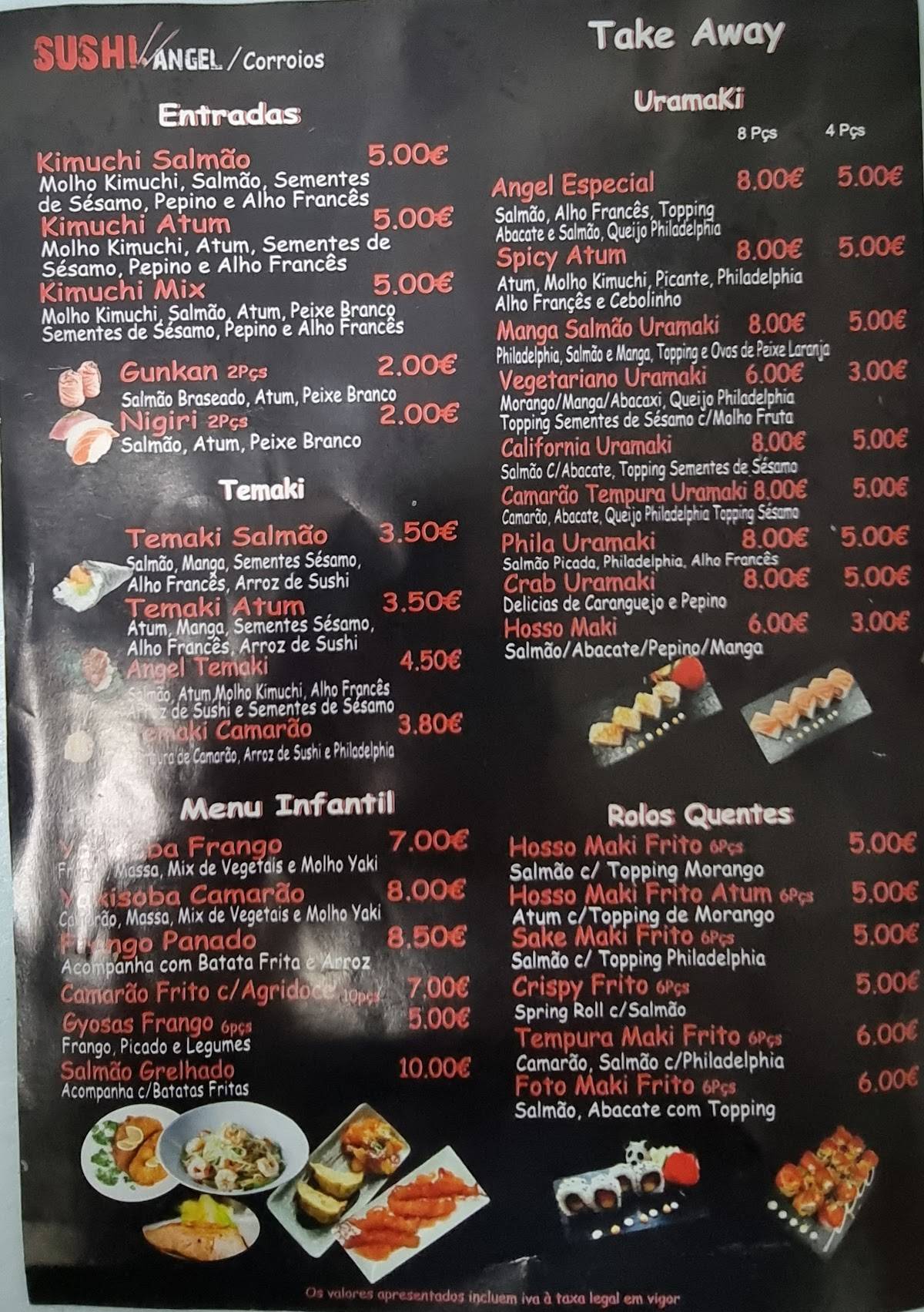 Menu at Sushi Angel restaurant, Corroios