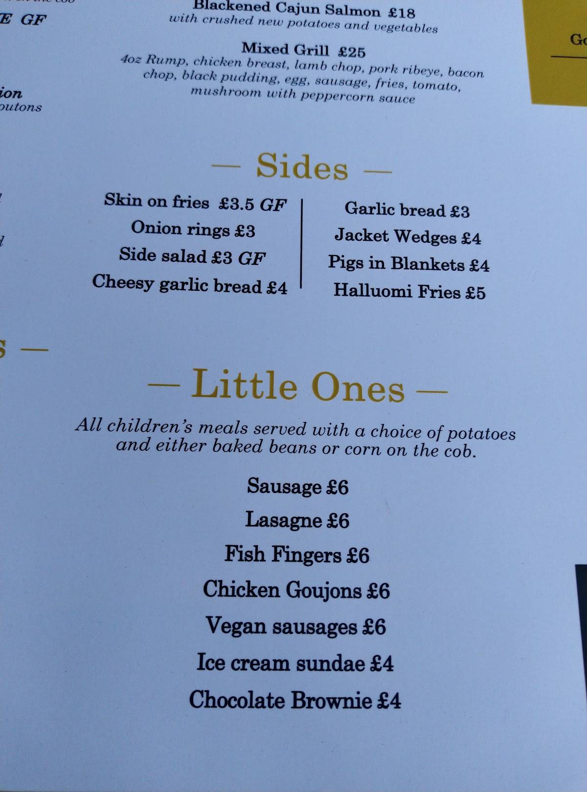 Menu at Swan Hotel Forton restaurant, Newport, Eccleshall Road