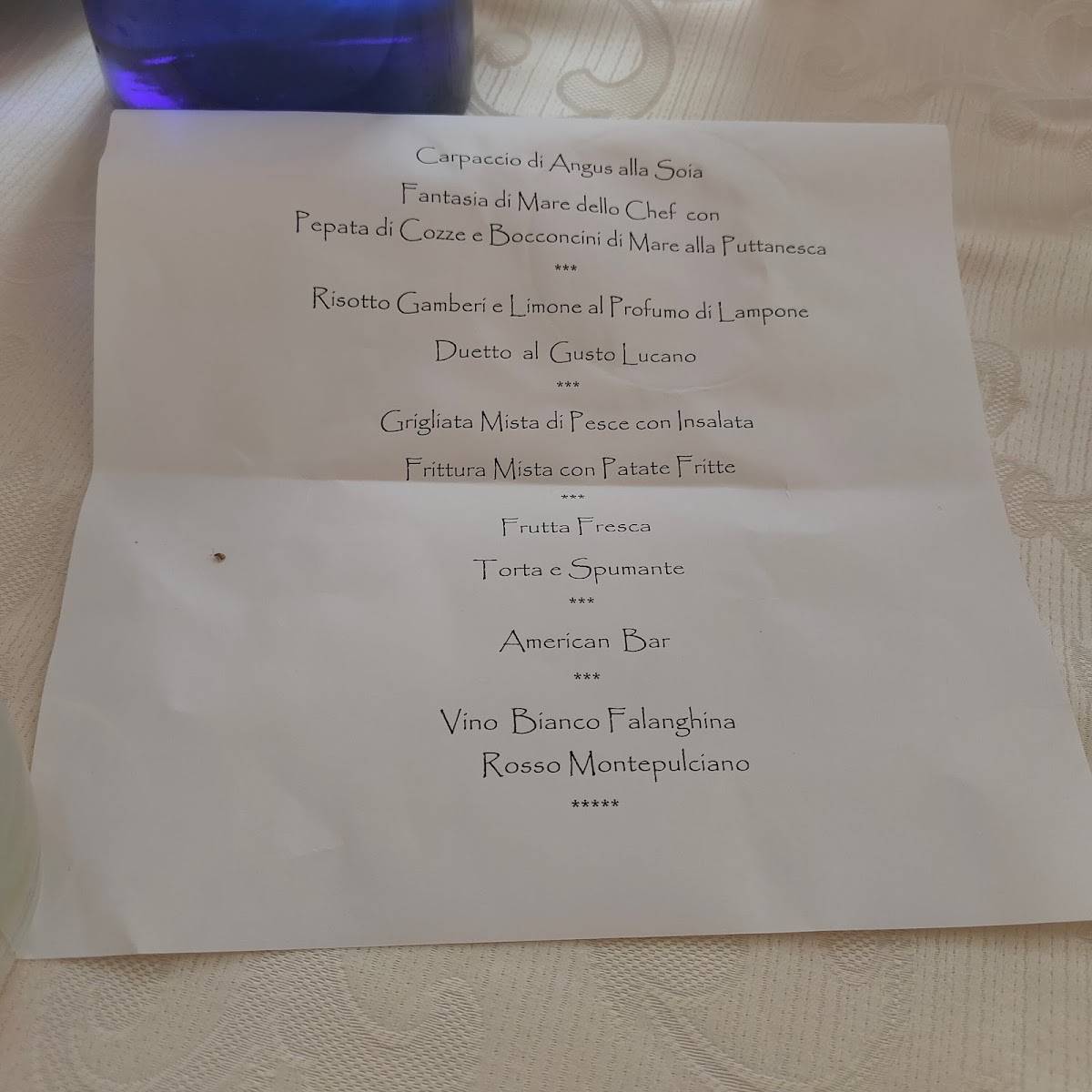Menu da Parco dei Cigni - Tricarico MT ristorante, Grassano, Strada ...