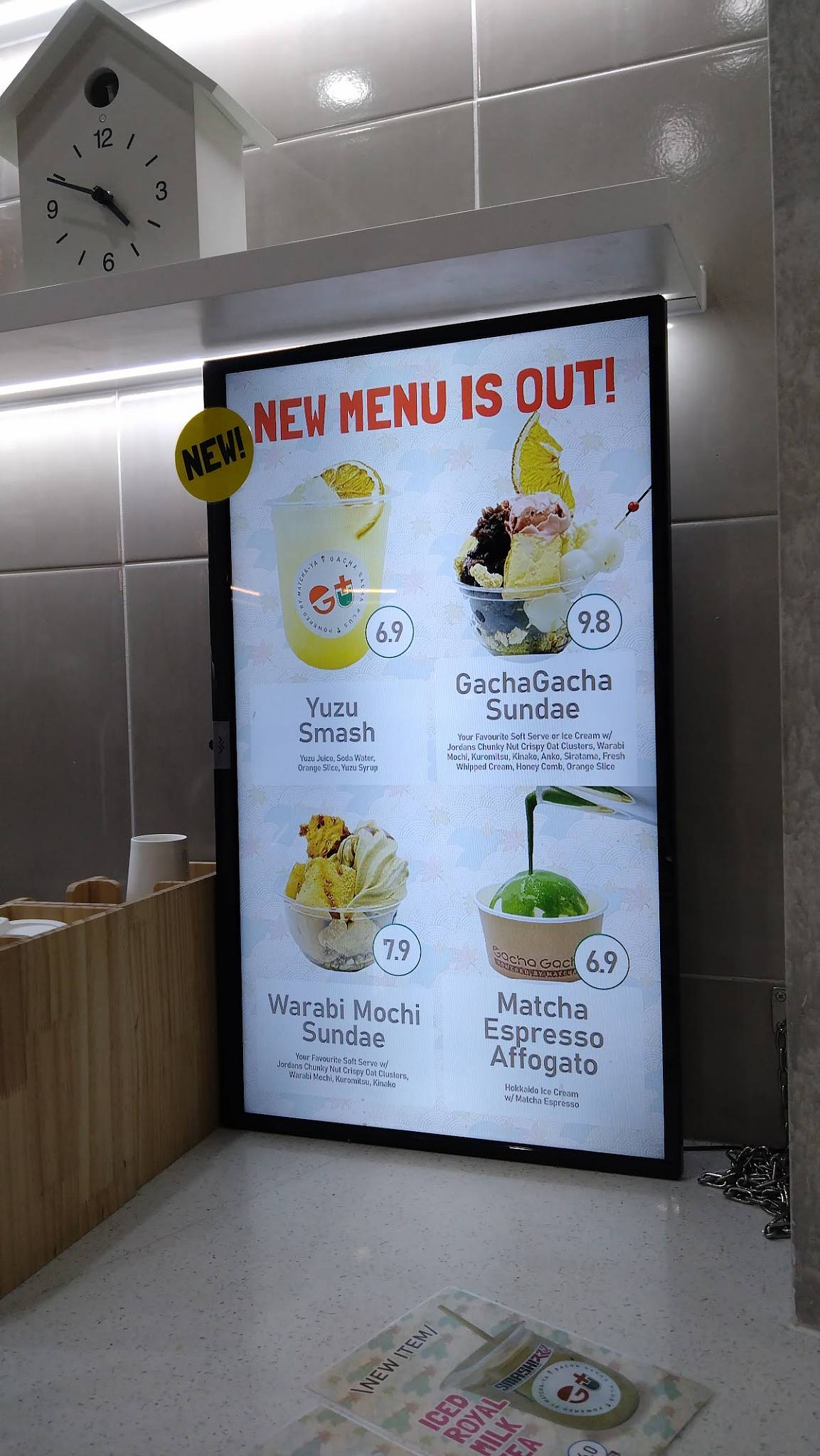 Menu at Gacha Cafe - George St, Sydney