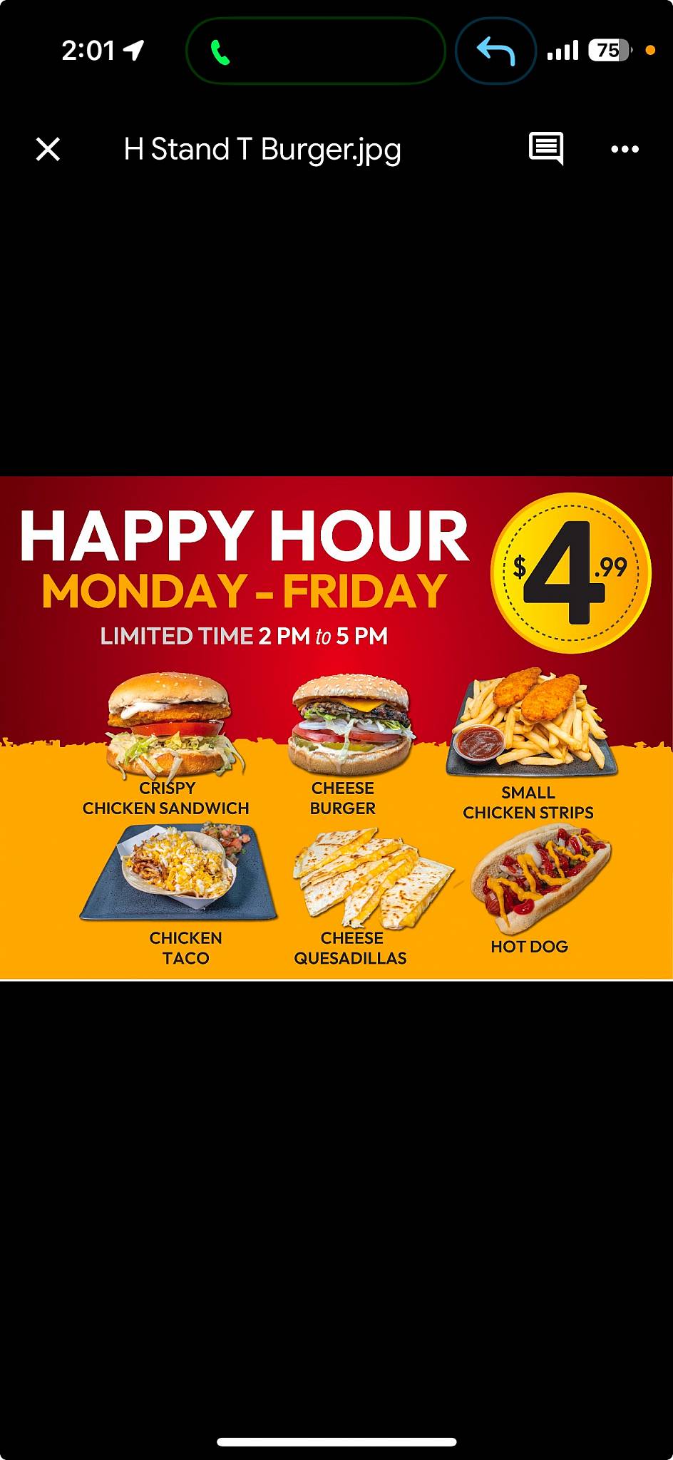 Menu at T Burgers fast food, Monrovia