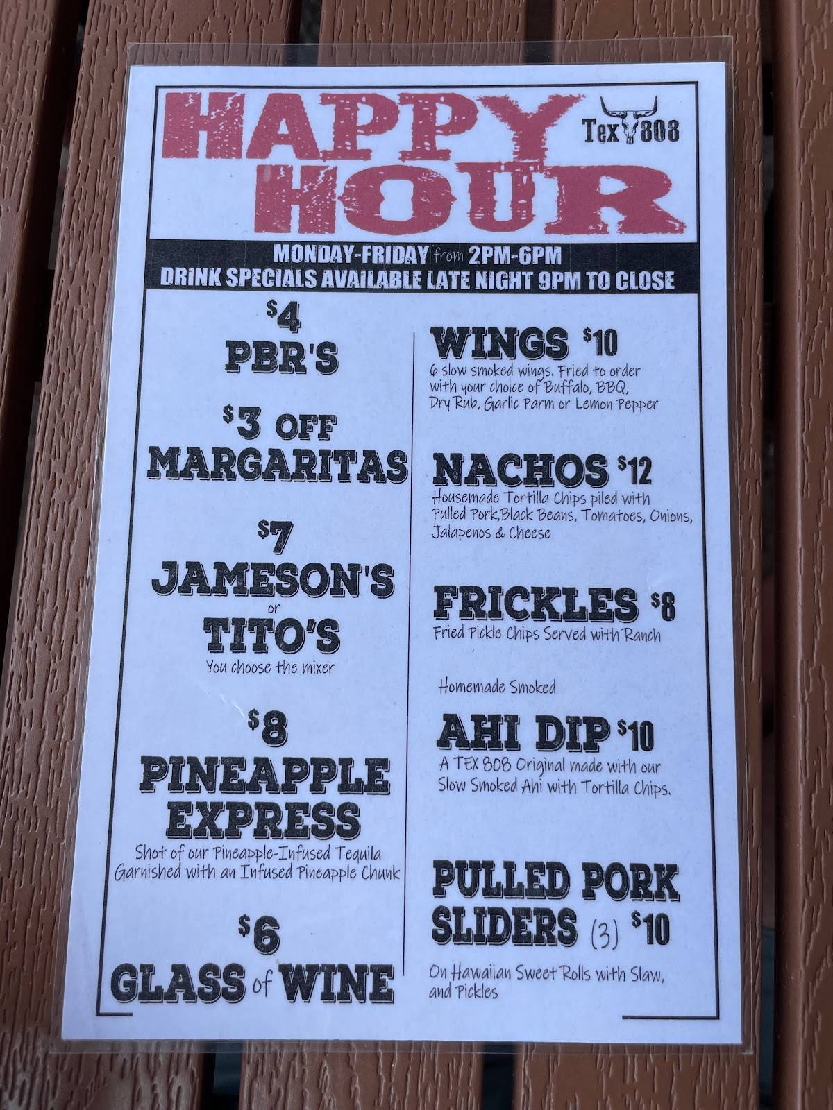 Menu at TEX 808 BBQ + Brews Hawaii Kai, Honolulu, 377 Keahole St Ste C1-A