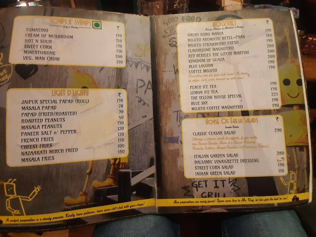 Menu at The yellow house - Robot restaurant, Jaipur, Silver Square Mall