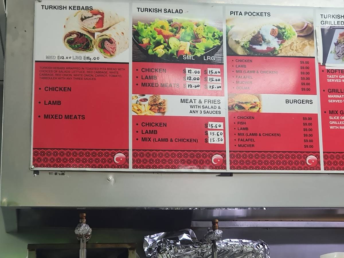 Menu at TURKISH KEBABS & EATERY fast food, Rotorua, Hinemoa St