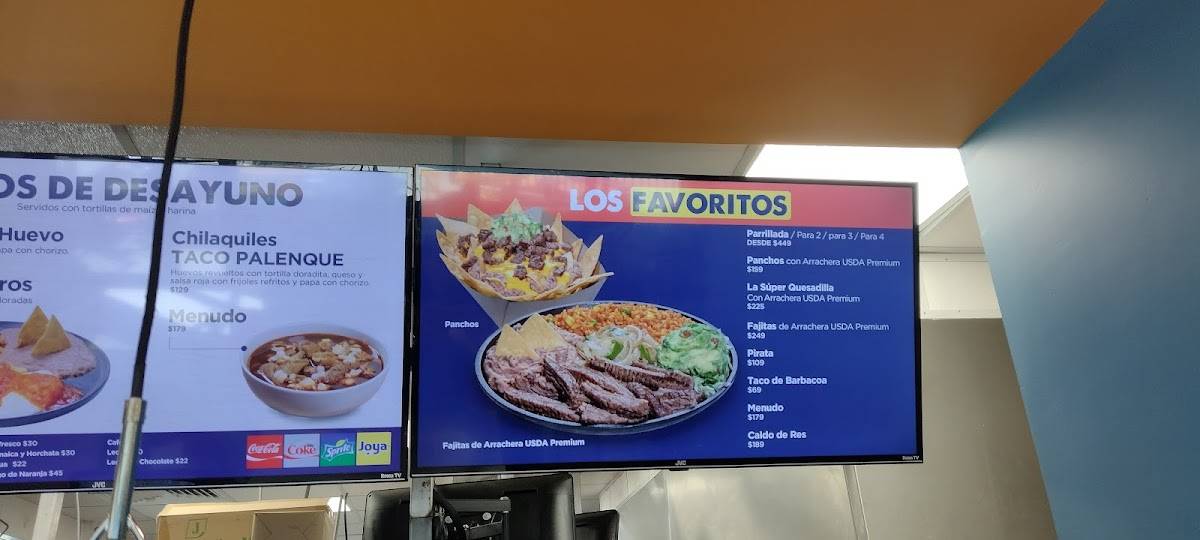 Carta del restaurante Taco Palenque, Monterrey, Carr Nacional 261