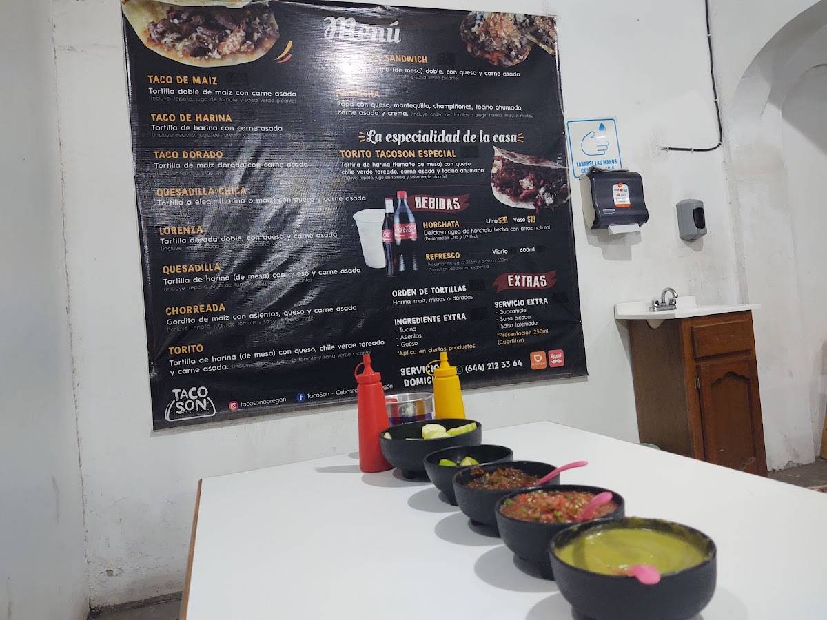 Menu at TacoSon - Cebositos de Obregón restaurant, Ciudad Obregón