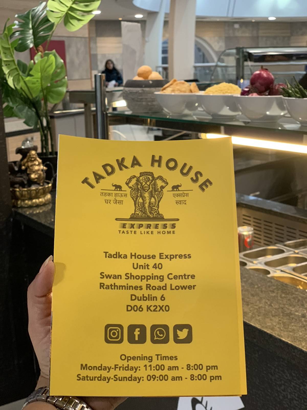 Menu at Tadka House Indian Takeaway restaurant, Dublin