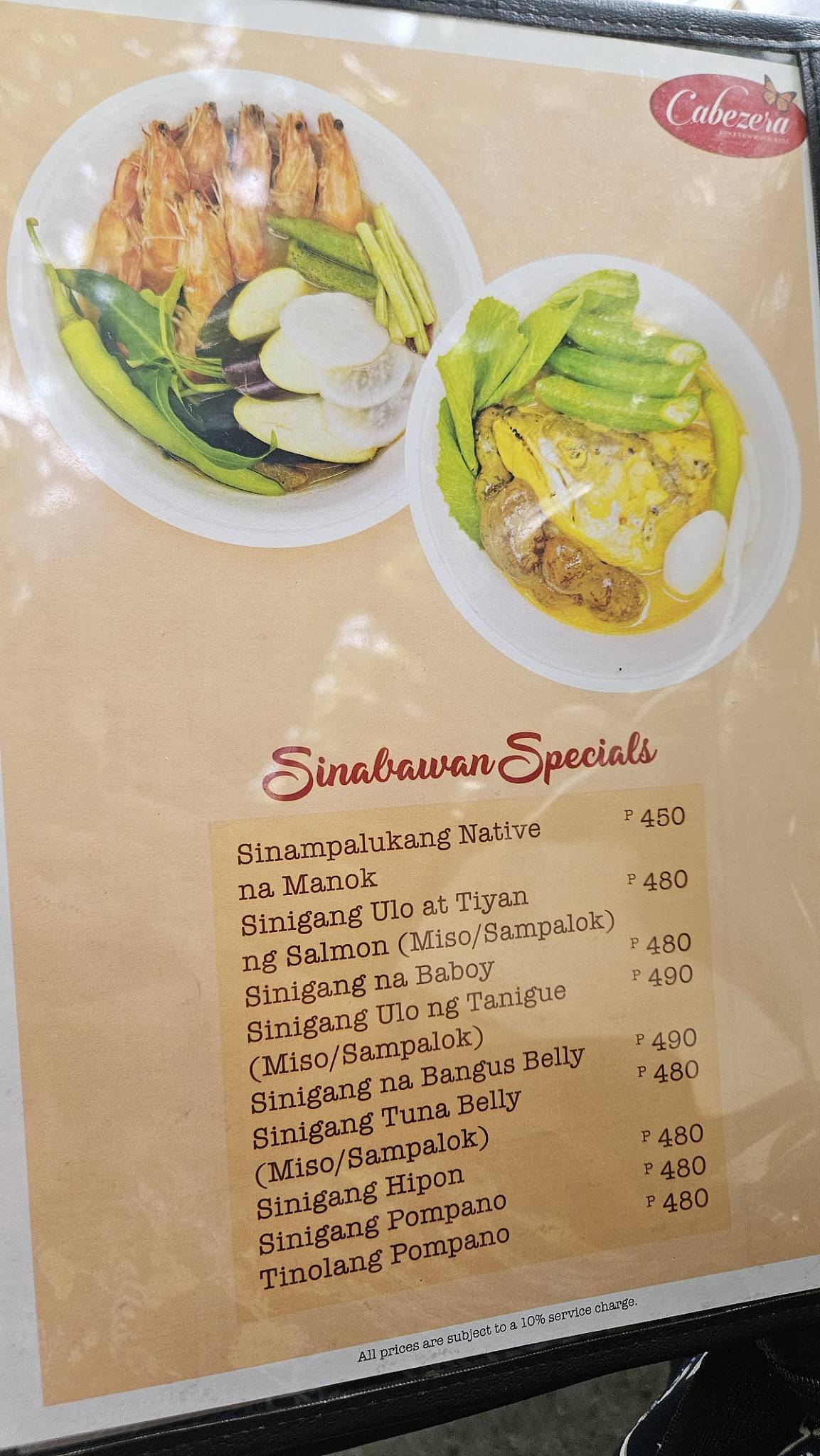 Menu at Cabezera - Ridge View Restaurant, Tagaytay