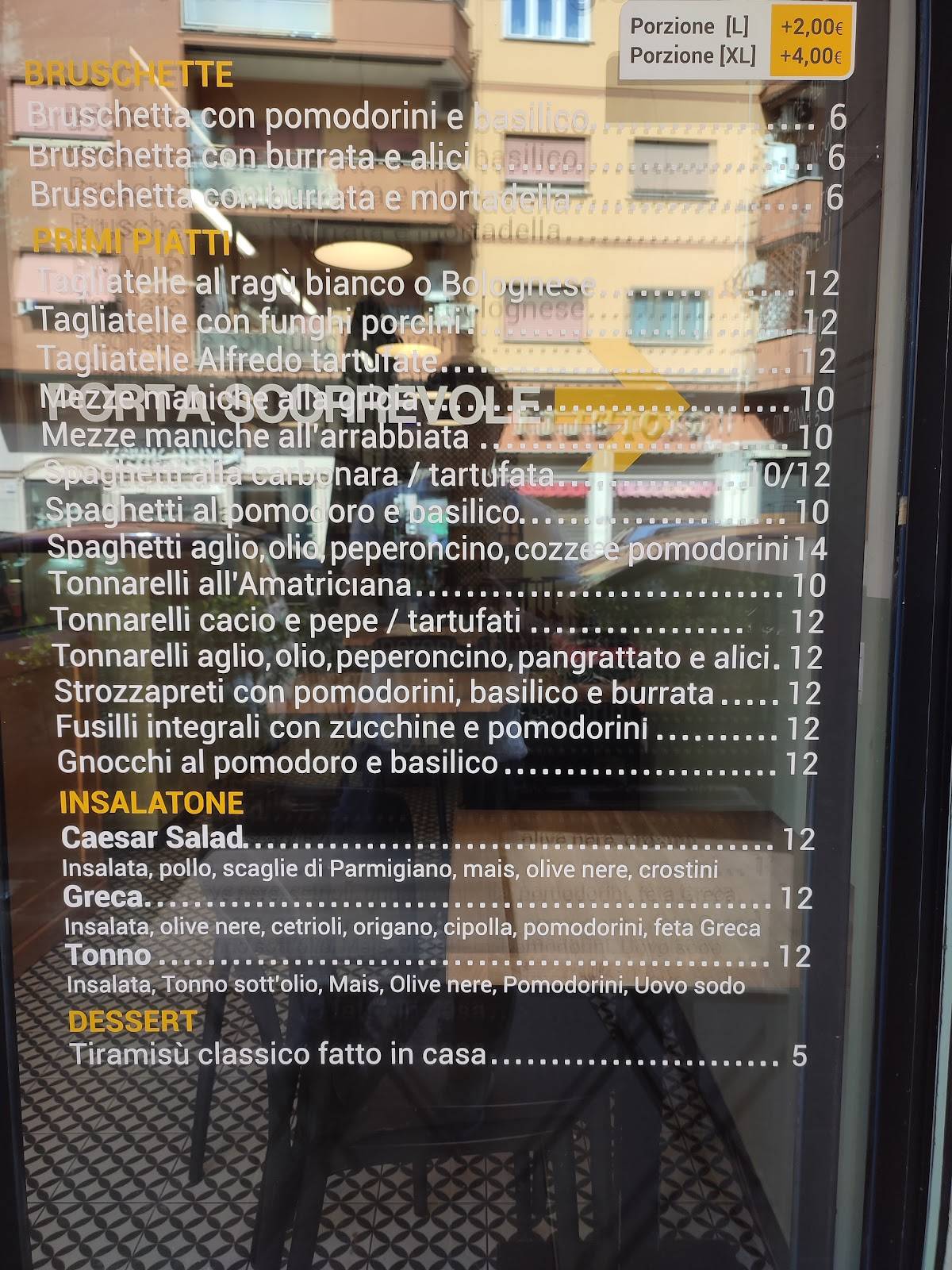 Menu da Tagliatella Roma ristorante, Roma
