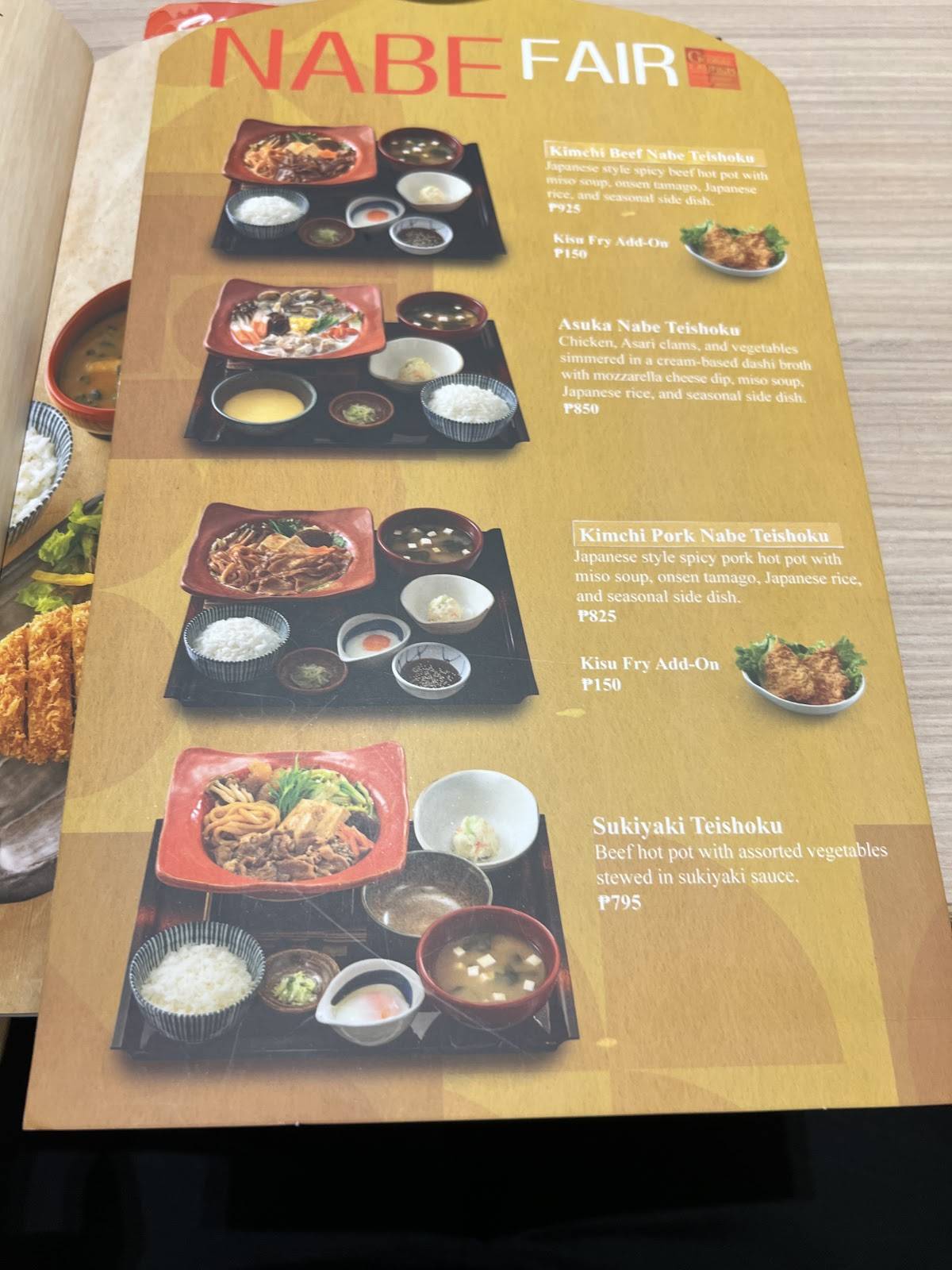 Menu at YAYOI One Bonifacio BGC restaurant, Taguig