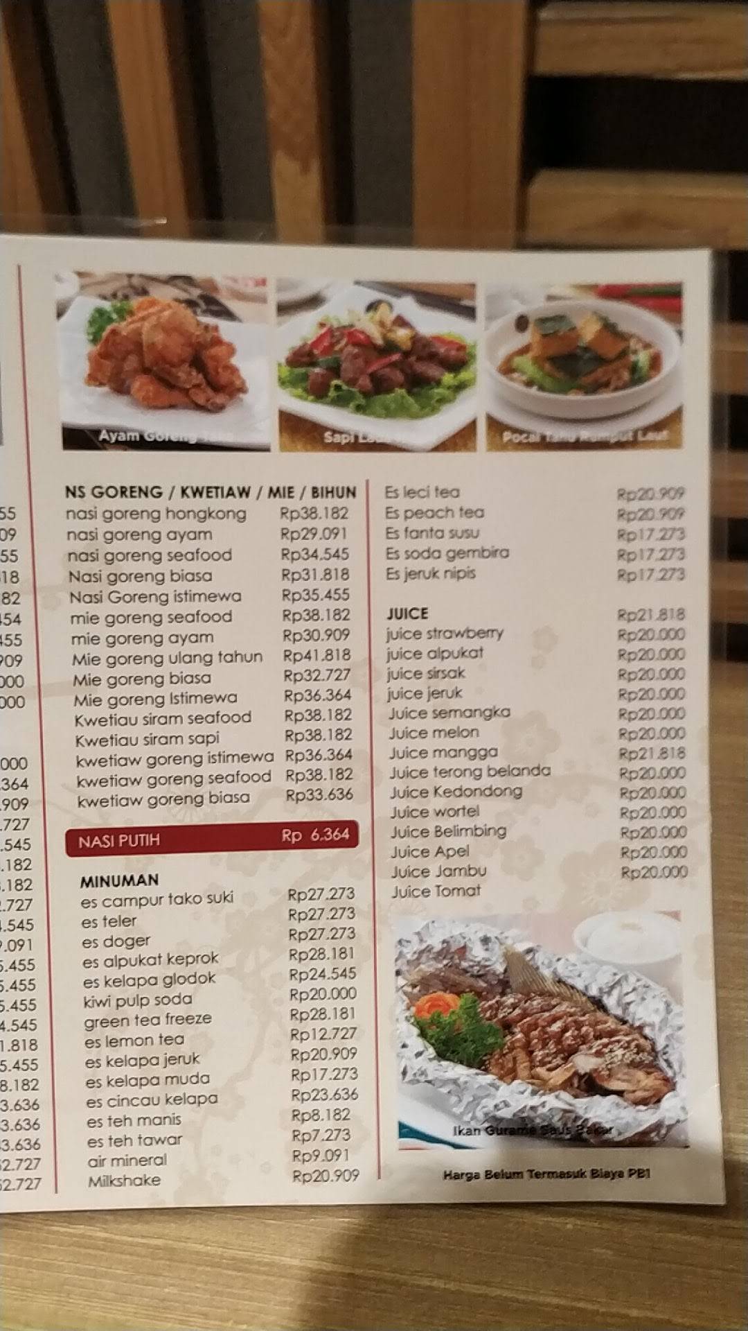 Menu at Tako Suki restaurant, West Jakarta, Jl. Pesanggrahan No.70 11