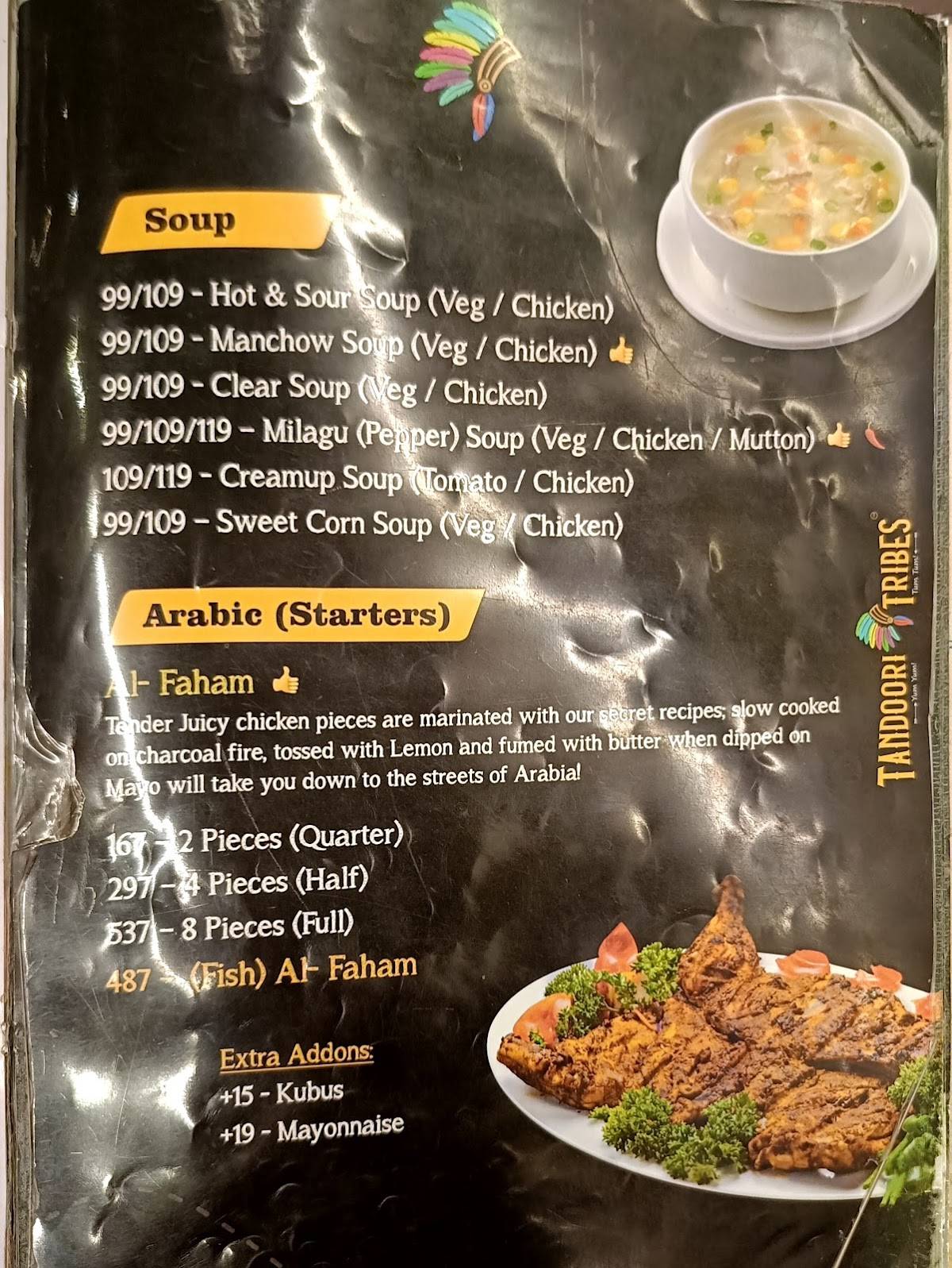 Menu at Tandoori Tribes & The Falooda Shop Karaikudi, Karaikudi