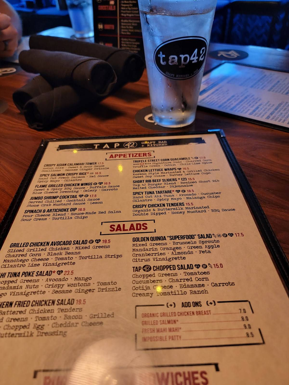 Menu at Tap 42 Craft Kitchen & Bar - Coral Gables, Coral Gables, 301 ...