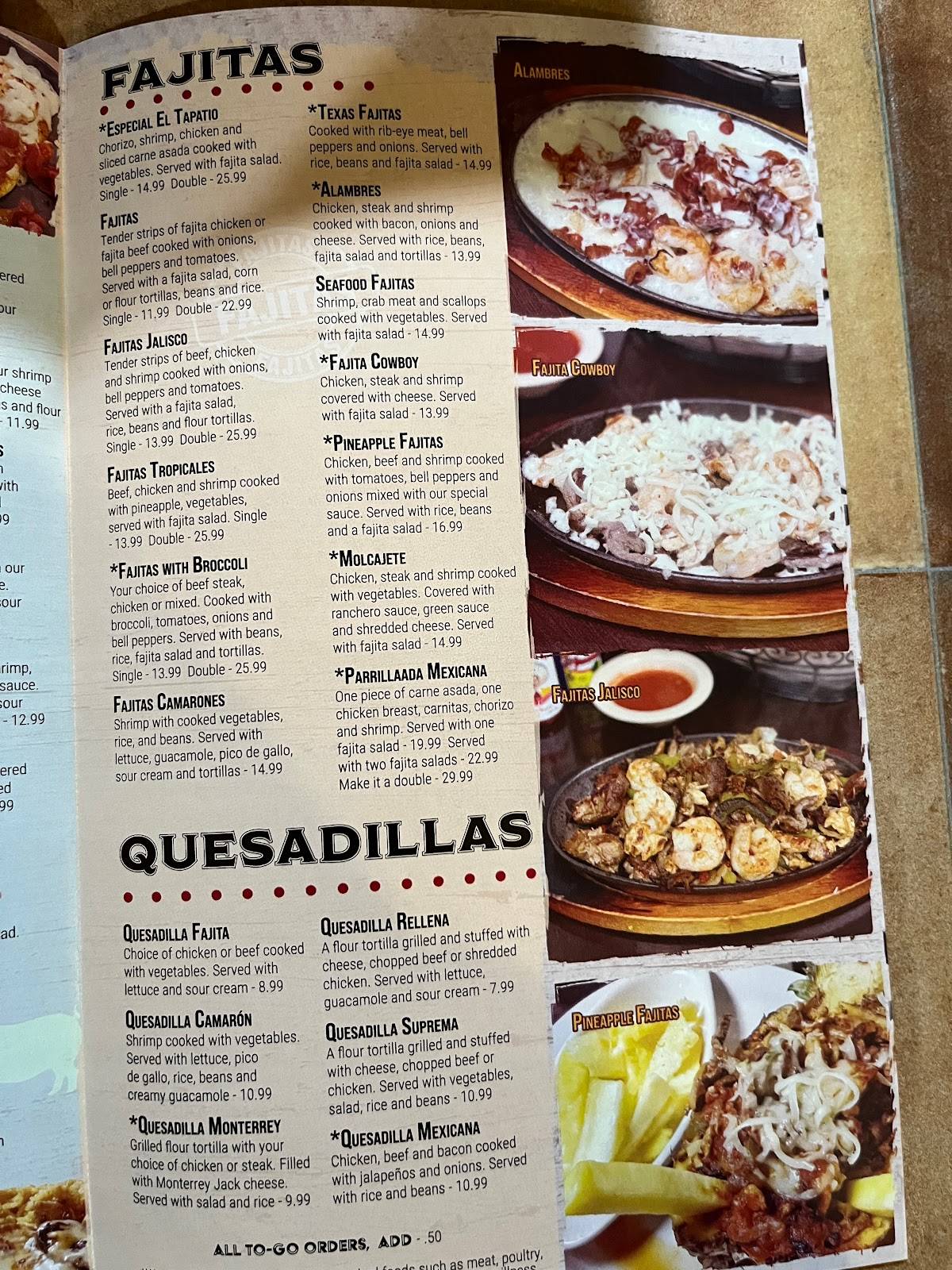 Menu at Tapatio Mexican Restaurant, Henryetta, W 6th St
