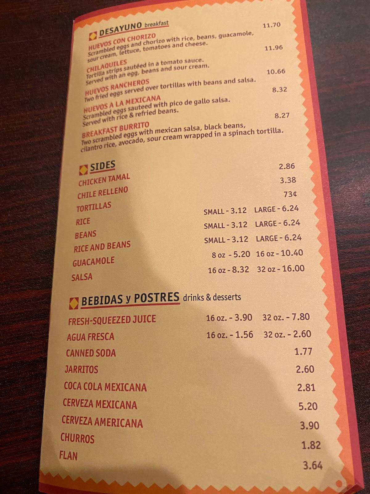 Menu at Taqueria Tres Amigos restaurant, Half Moon Bay
