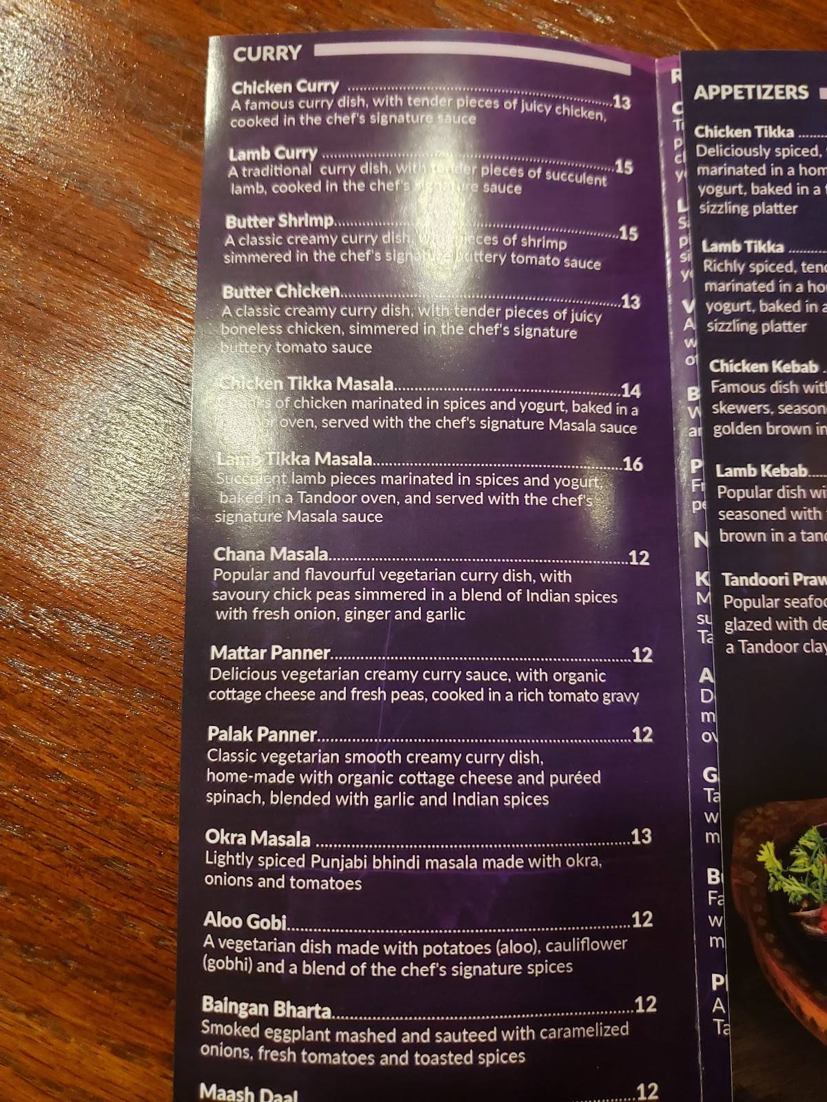 Menu at Taste of Agra Scarborough restaurant, Toronto, Lawrence Ave E #2