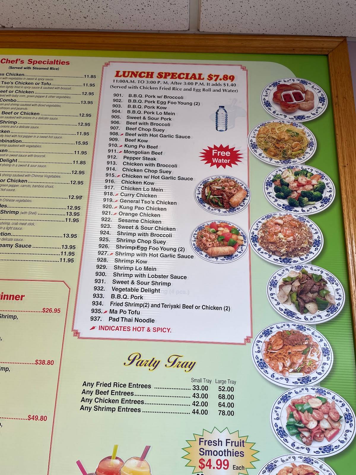 Tasty china menu store