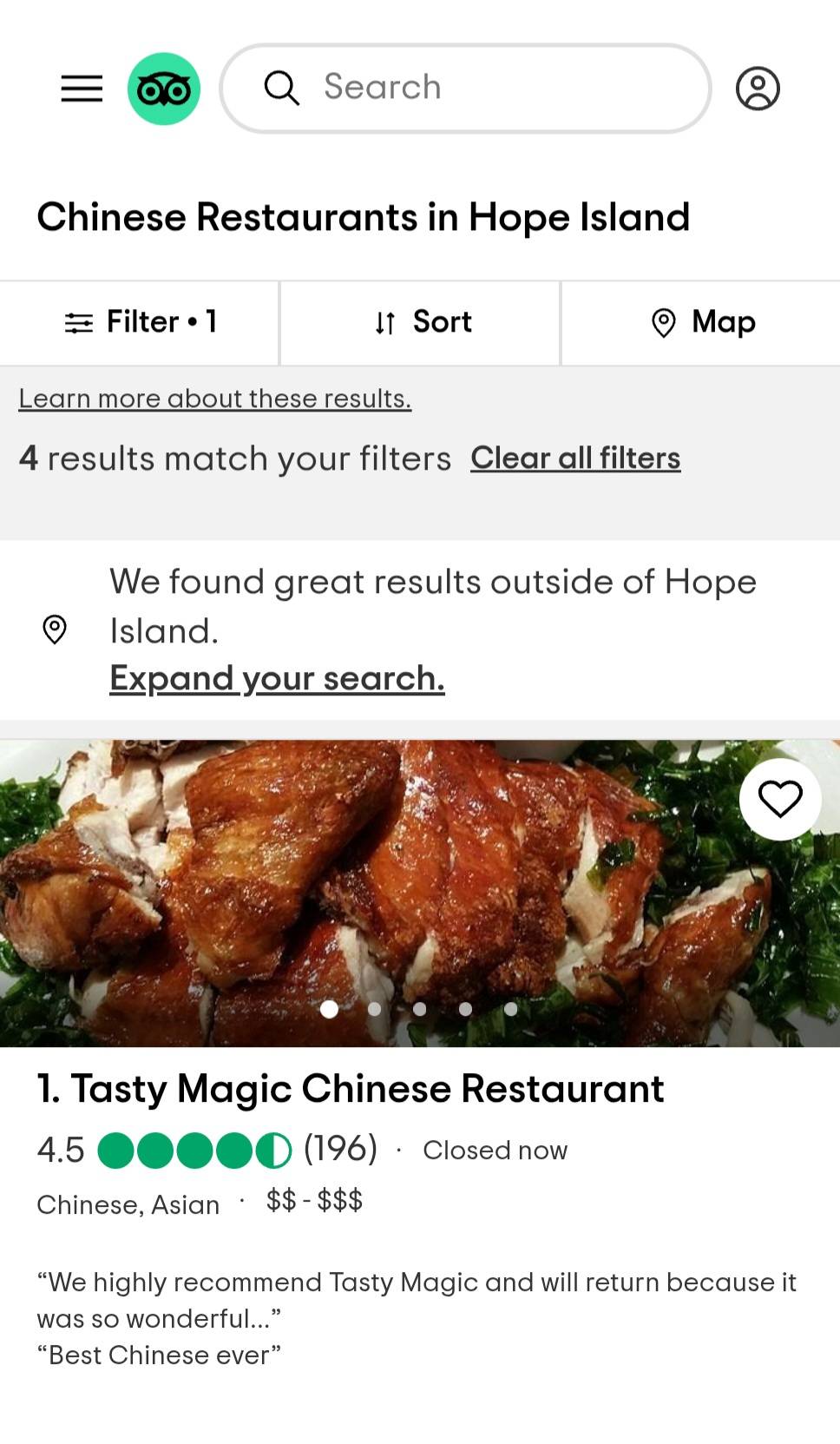 Menu at Tasty Magic Chinese Restaurant, Hope Island