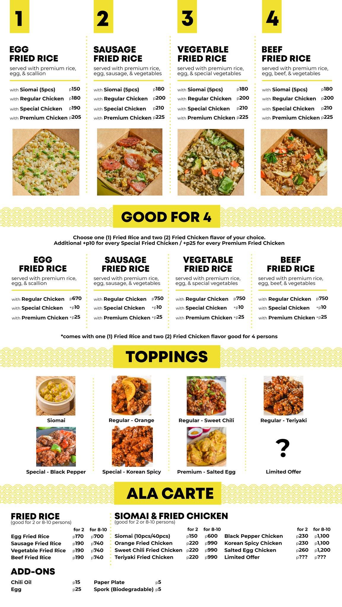 Menu at Tasty Panda restaurant, Makati, Dela Rosa Access Rd 1