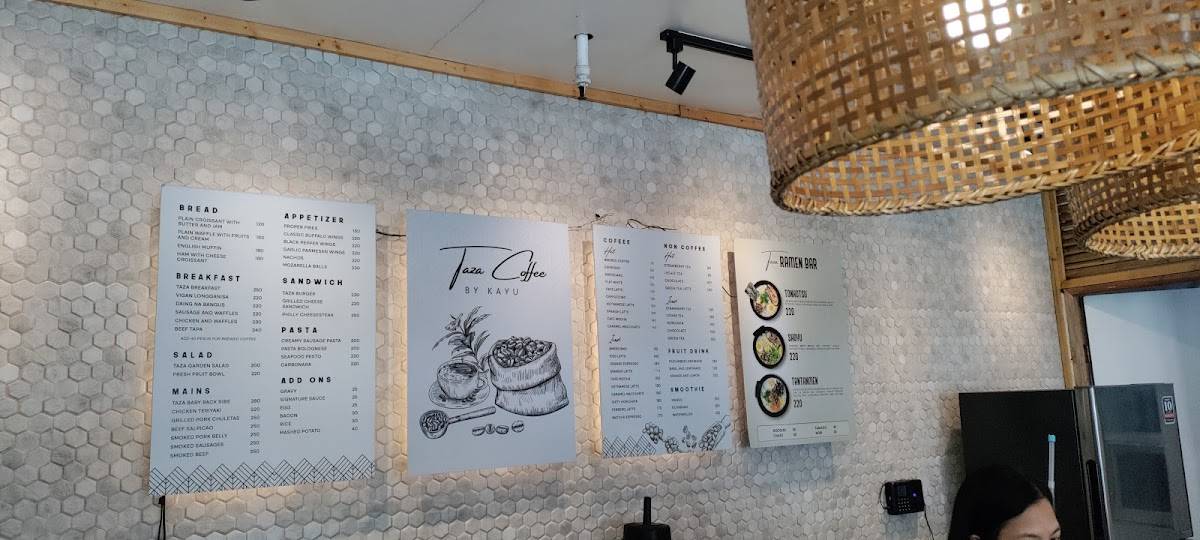 Menu at Taza Coffee by Kayu cafe, Baguio