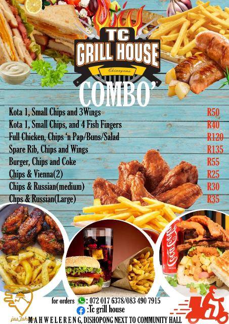 Menu at Tc grill house restaurant, Mokopane