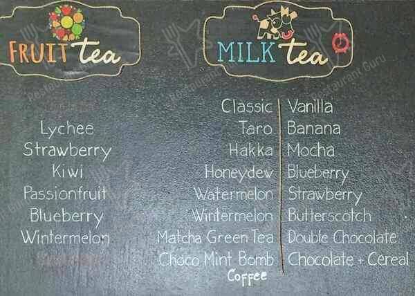 Menu at Tea O'clock Bubble Tea House cafe, Mandaue City